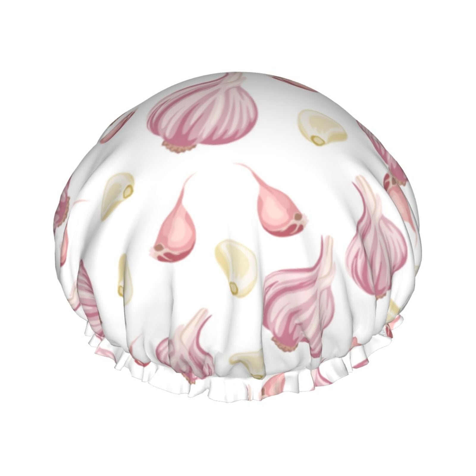 purple garlic cloves Shower Cap, Double Layers Shower Cap Rreusable ...