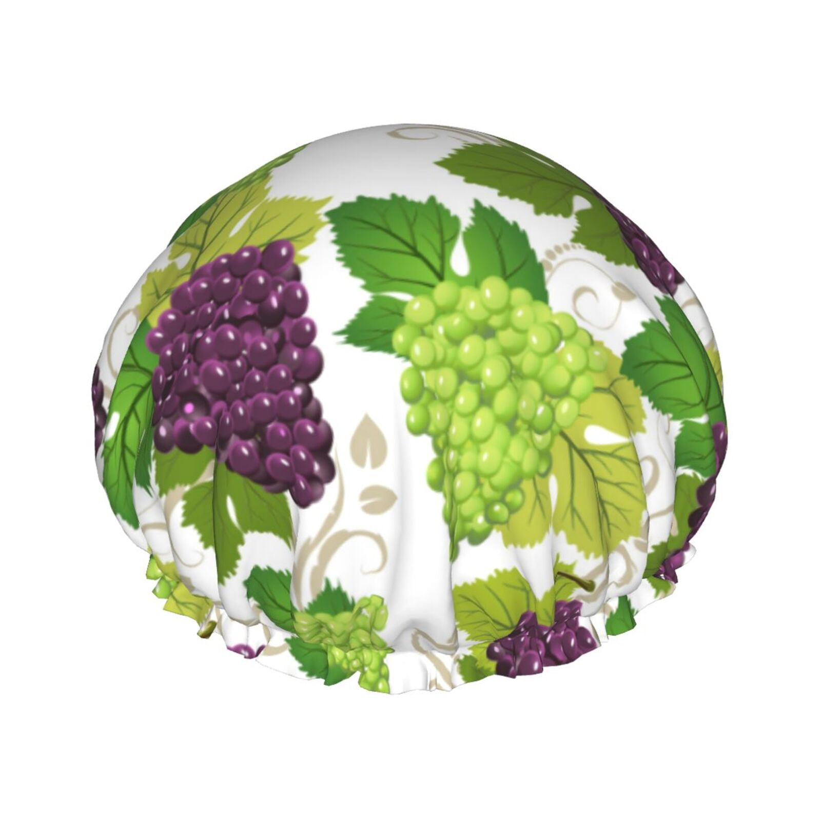 purple green Grape Shower Cap for Women, Double Waterproof Layers ...