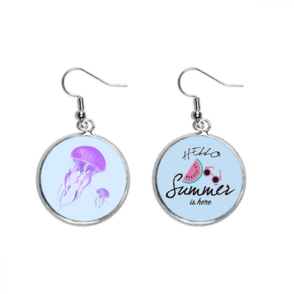 purple jelly fish acaleph flotage earring drop summer watermelon ...