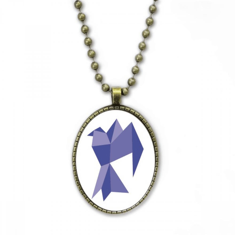 purple origa pigeon pattern necklace vintage chain bead pendant jewelry ...