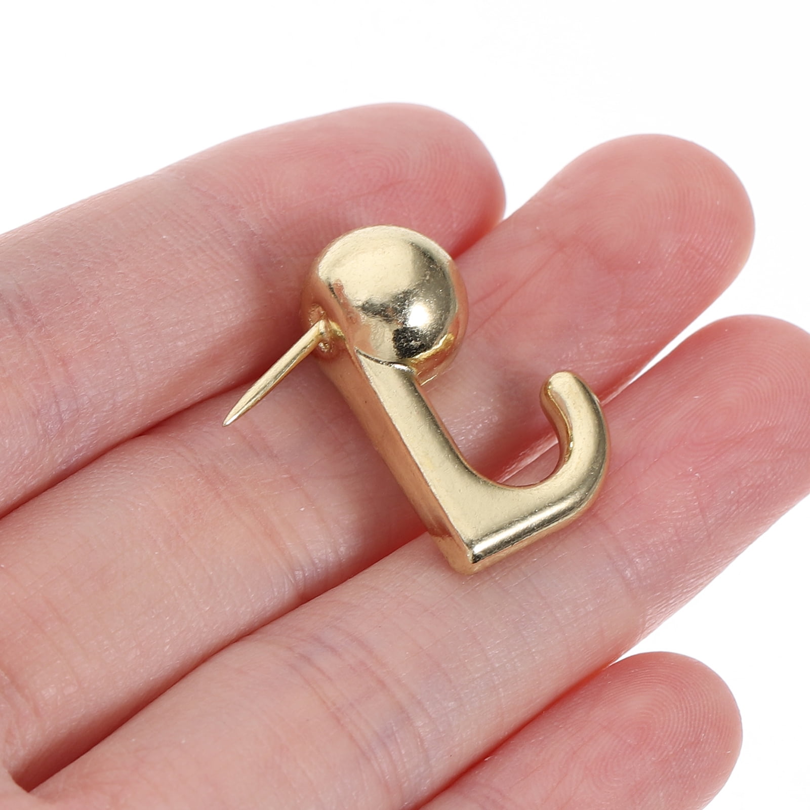 20pcs Golden Zinc Alloy Push Pin Hooks for Photos Notes Storage Small ...