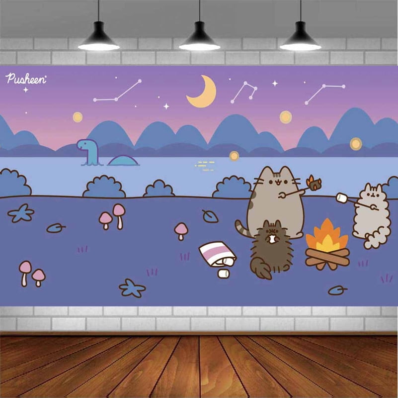 pusheen cat Backdrop Banner Party Supplies Poster Movie Theme ...
