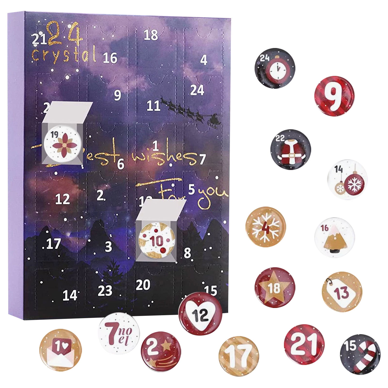 putnchl Christmas 24 Arrival Calendar Medals Countdown Calendar Cross ...