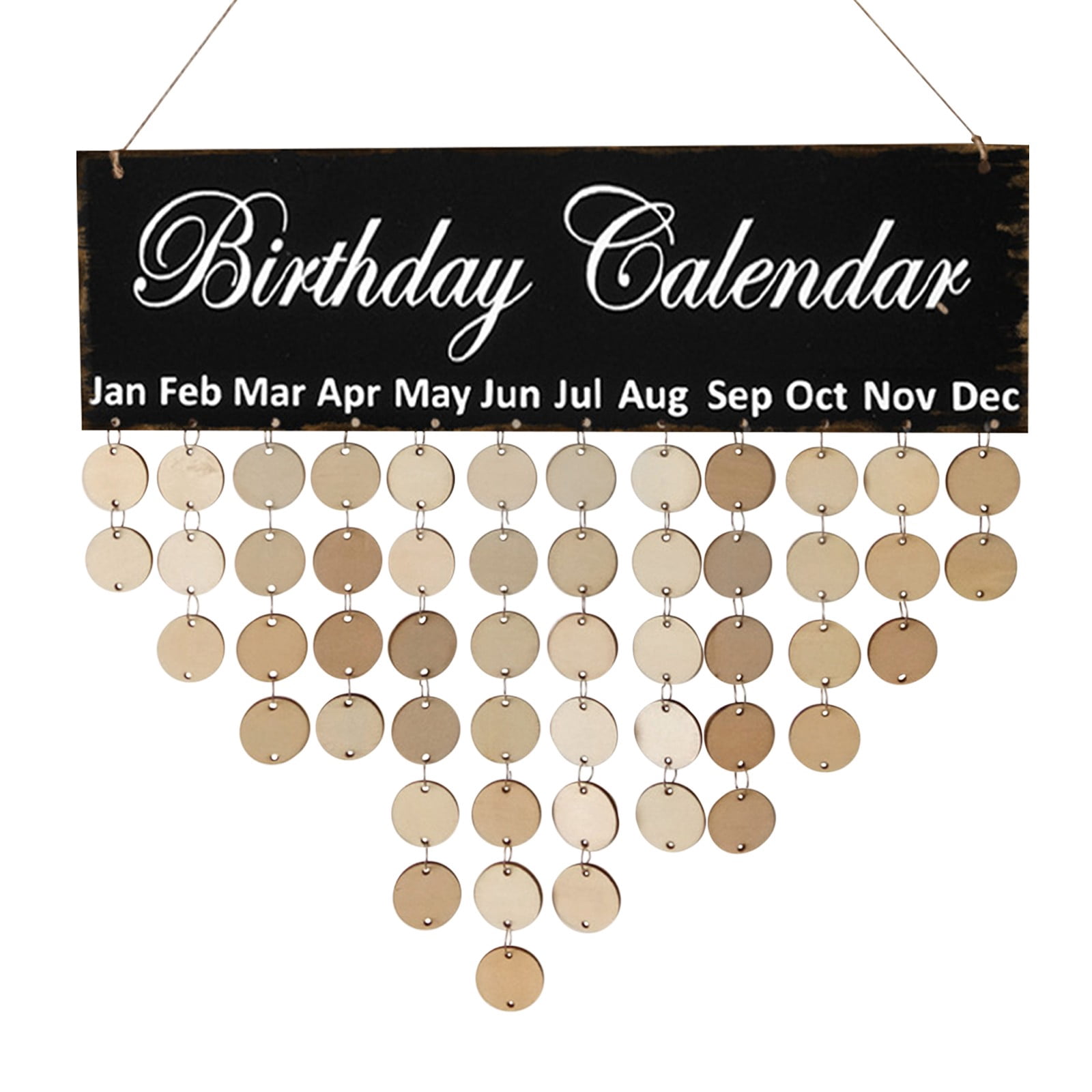 putnchl Christmas Calendar Wall Hanging: Family Birthday Plaque With ...