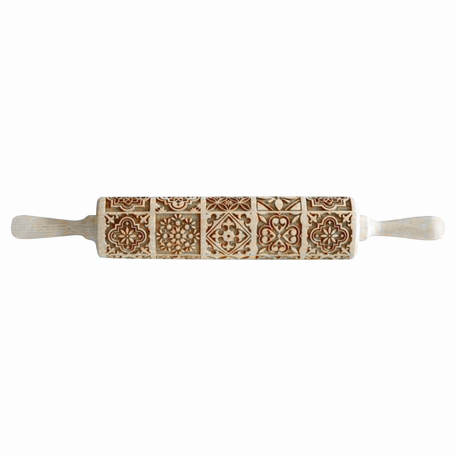 putnchl Christmas Rolling Pin Engraved Rolling Pin Embossed Rolling Pin ...