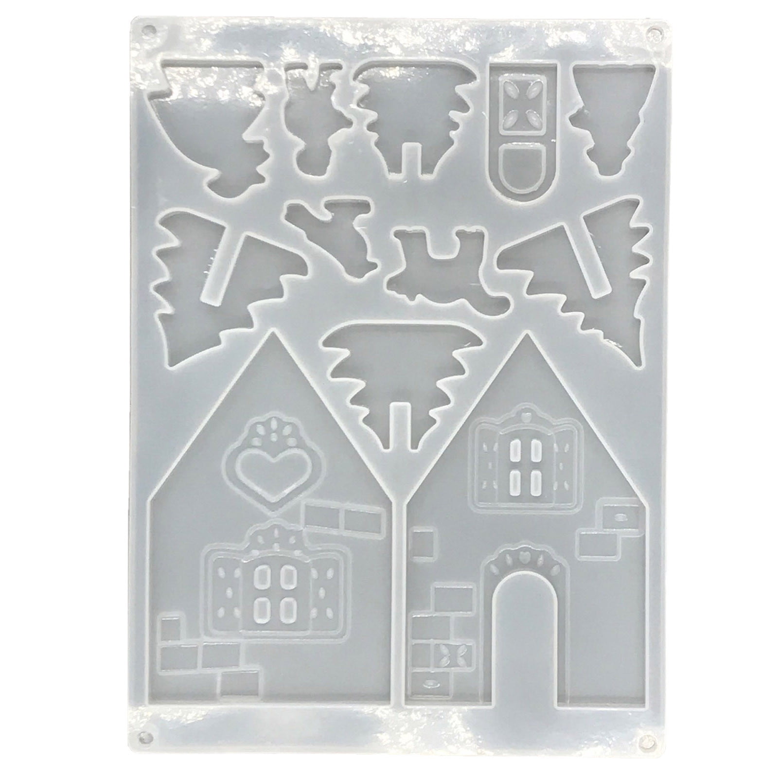 putnchl DIY Crystal Epoxy Christmas House House Stereo Silicone ...
