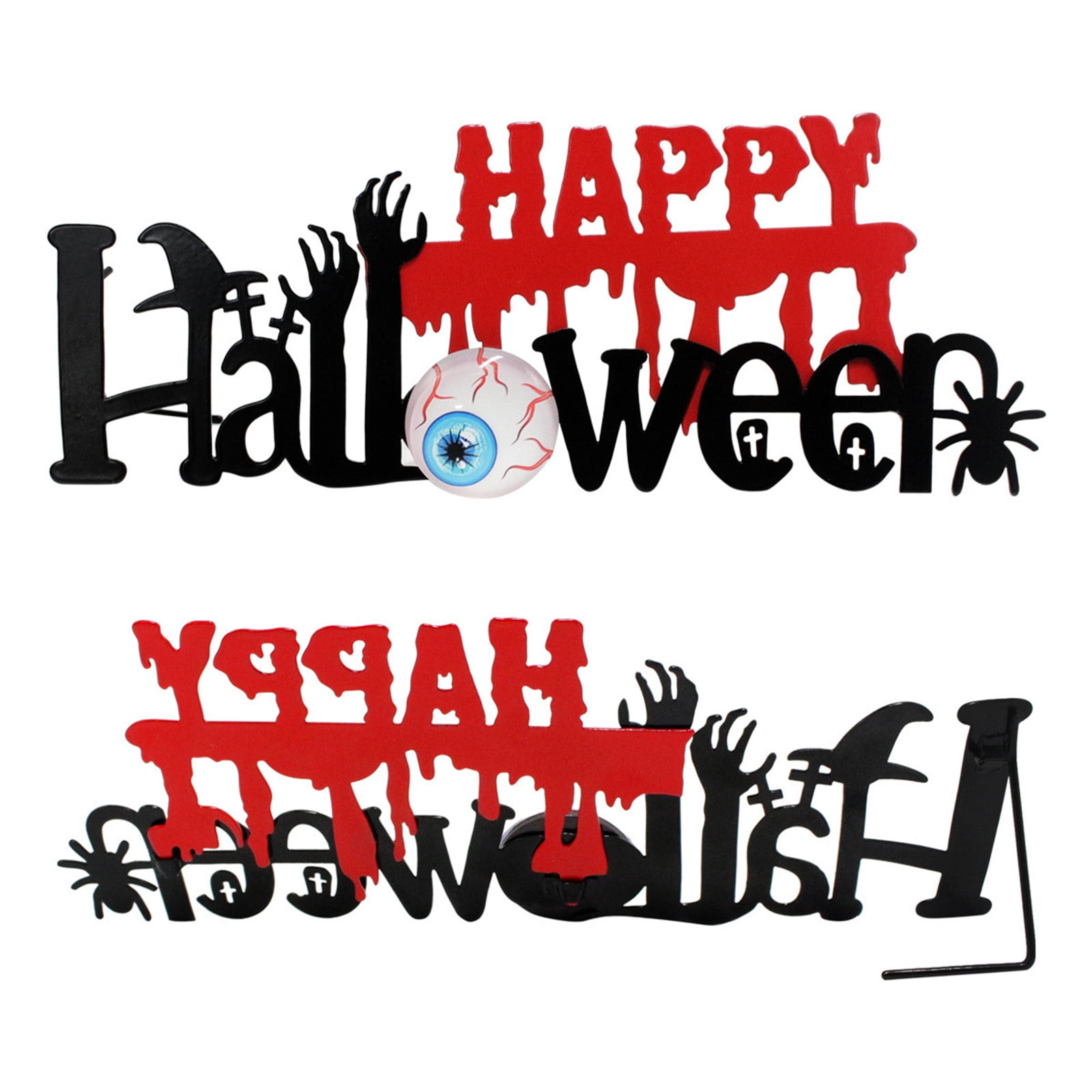 putnchl Happy Halloween Table Sign, Halloween Tiered Tray Decor With ...