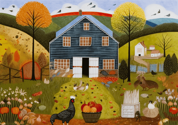 puzzles 300 pieces for adults Turkey in The Straw Farm, rural cottage ...