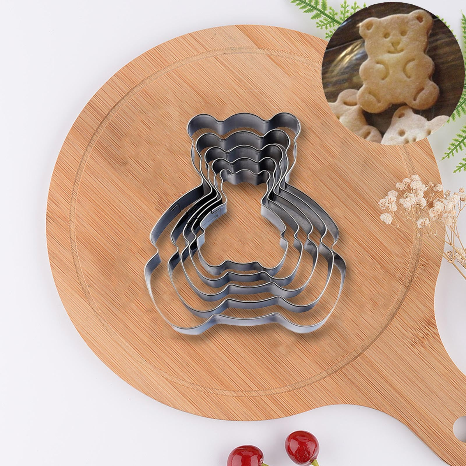 pvdgvd 5pc Stainless Steel Baking Cake Molds - Heart, Round, Hexagonal ...