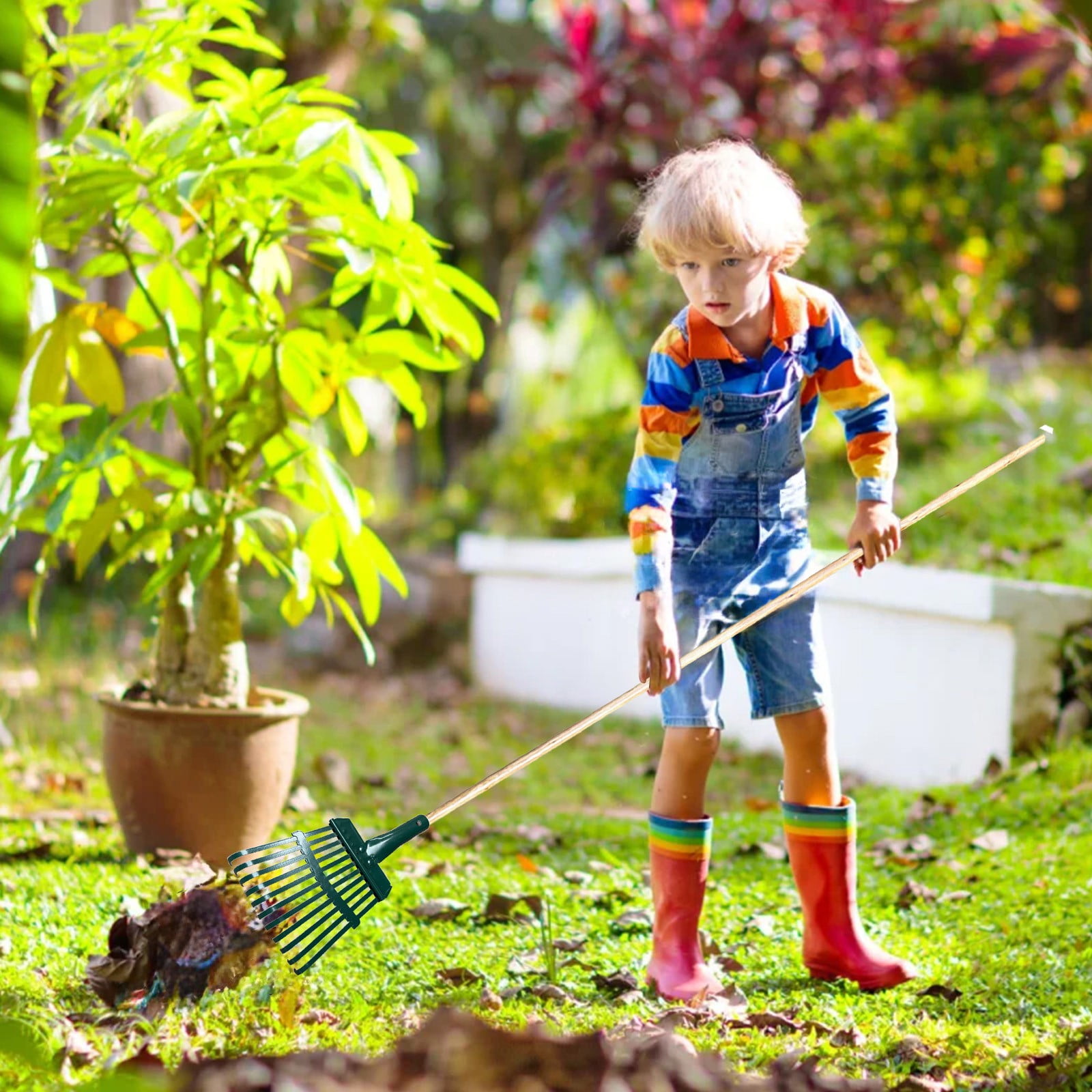 pvdgvd Artificial Grass Rake - Heavy Duty, Stainless Steel - For Leaves ...