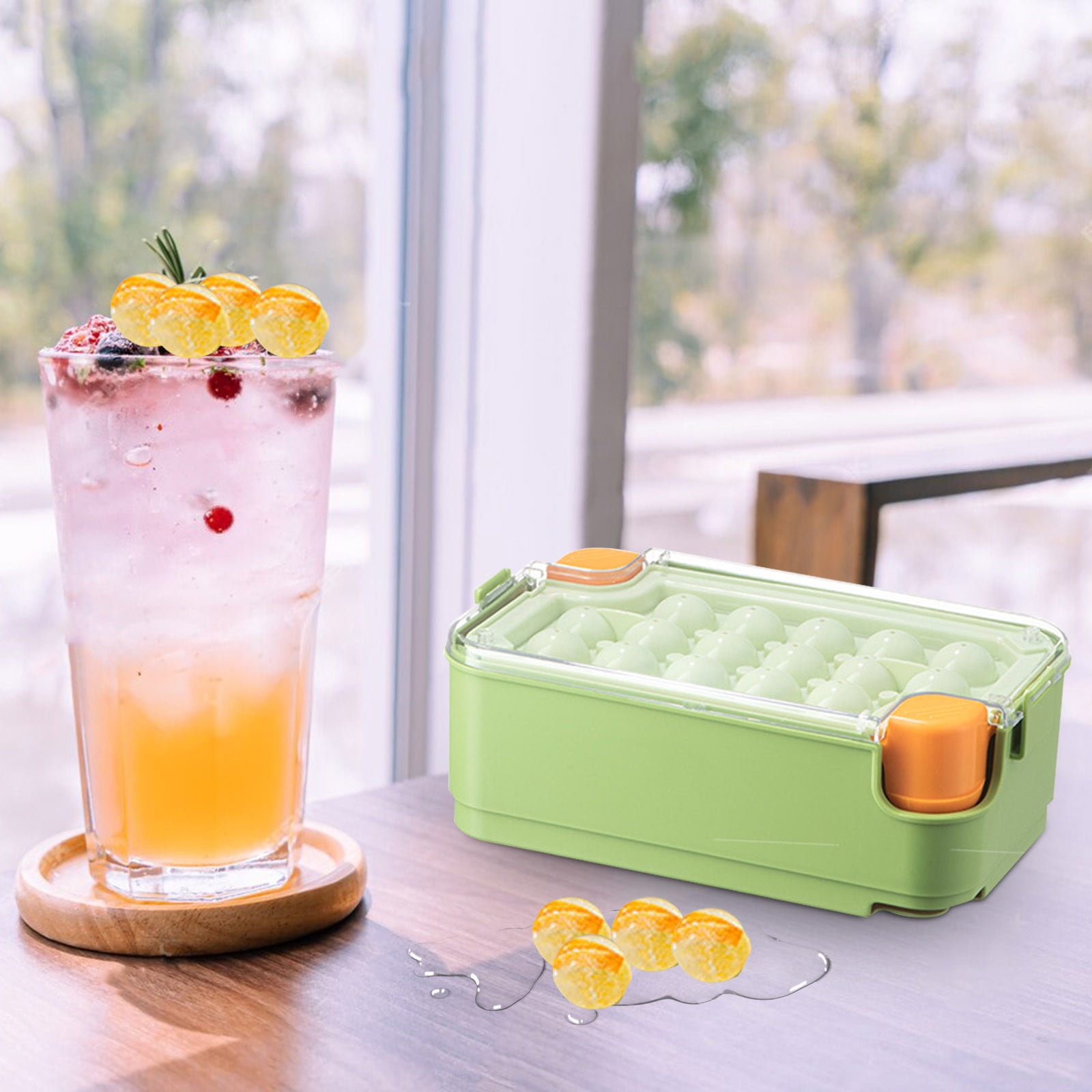 pvdgvd Home Ice Puck Machine, Food Grade Double-layered Ice Tray with ...