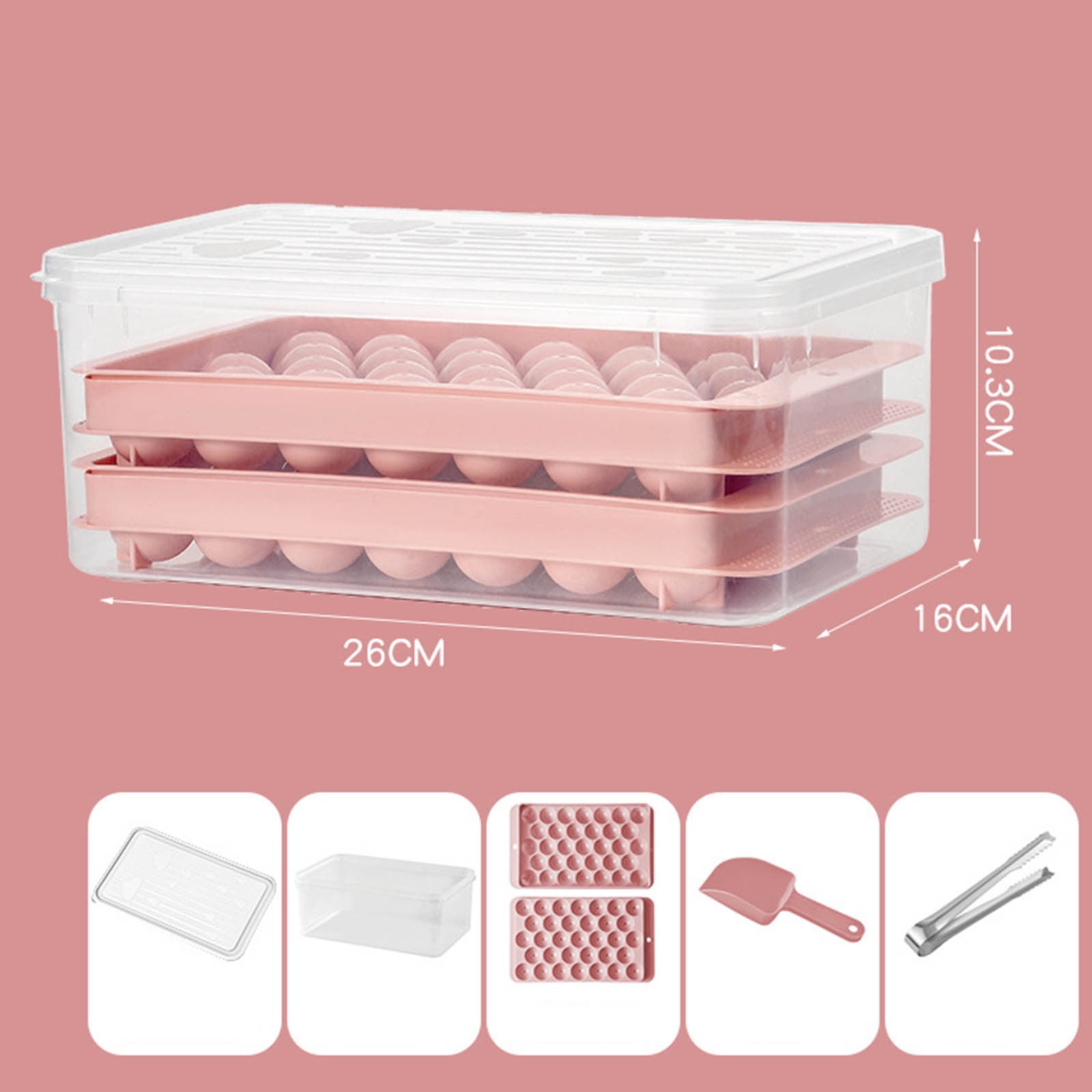 pvdgvd Ice Container Ice Box with Cover, Round Ice Block Mold for ...
