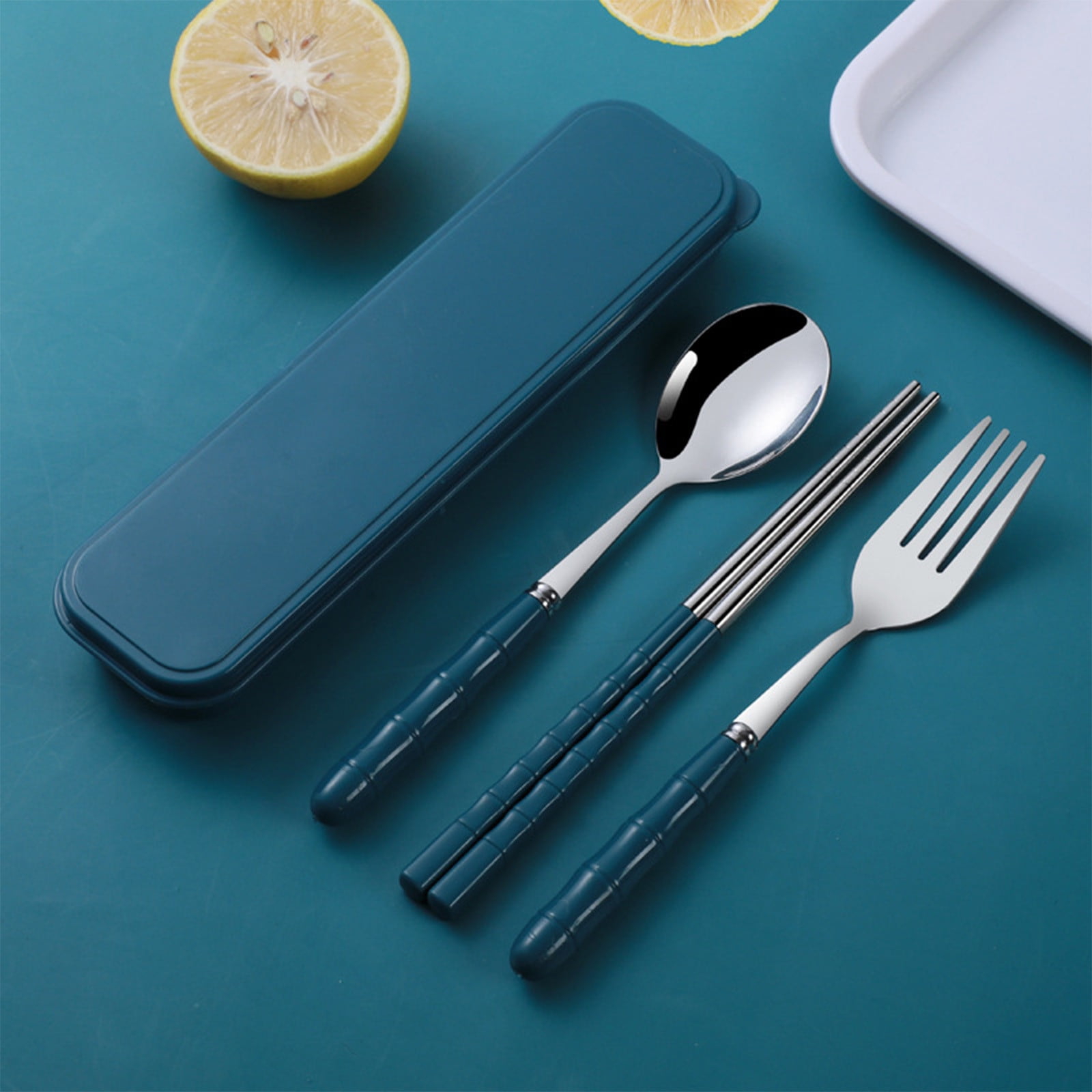 pvdgvd Stainless Steel Portable Cutlery Set - Three-piece with ...