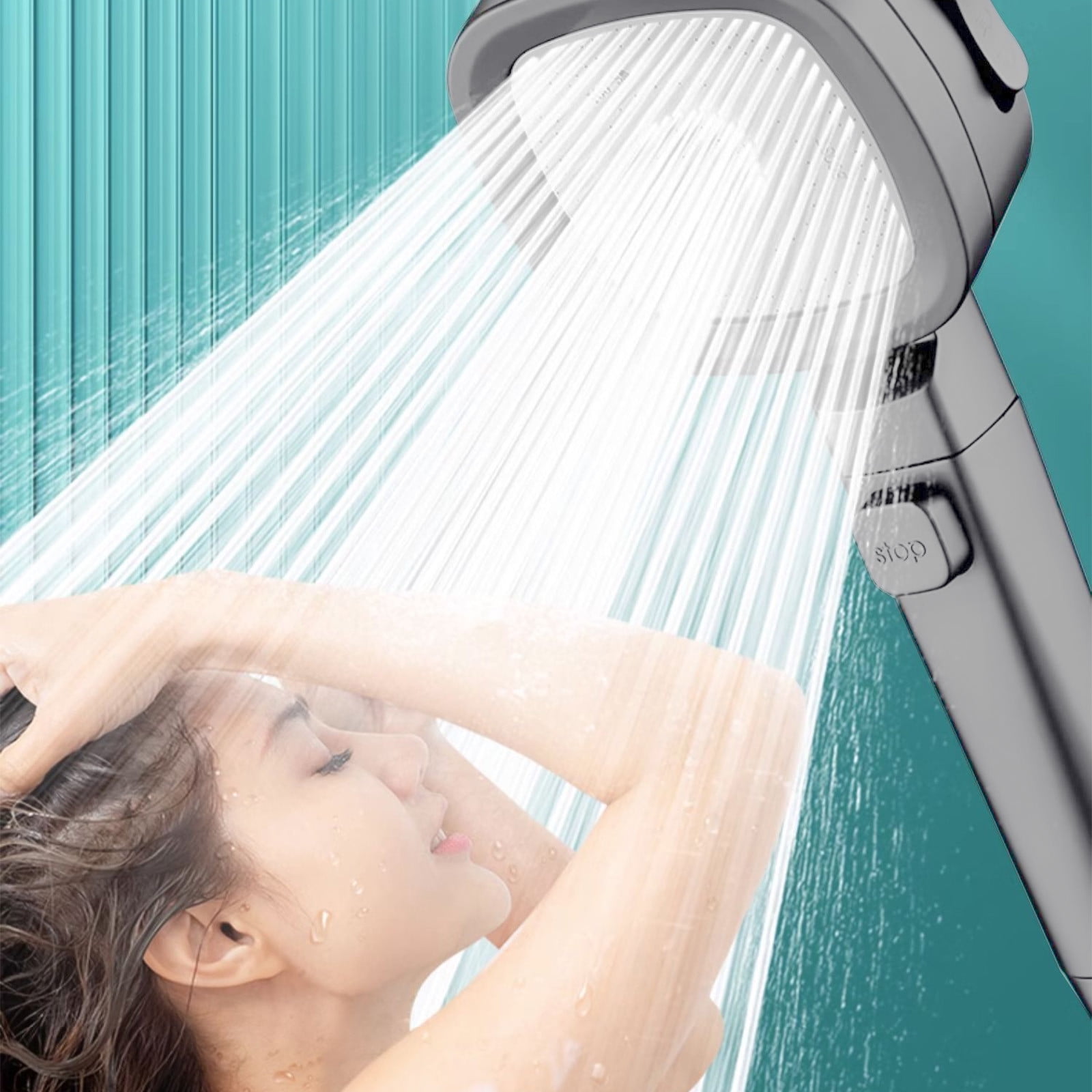 pvdgvd Turbo Shower Head, 4 Bathing Modes with One Pressurised Water ...