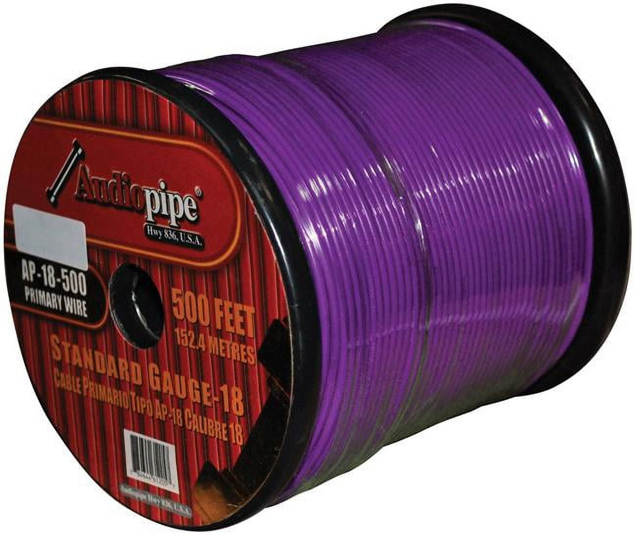(pw18) Audiopipe 18ga Wire 500' Purple - Walmart Business Supplies