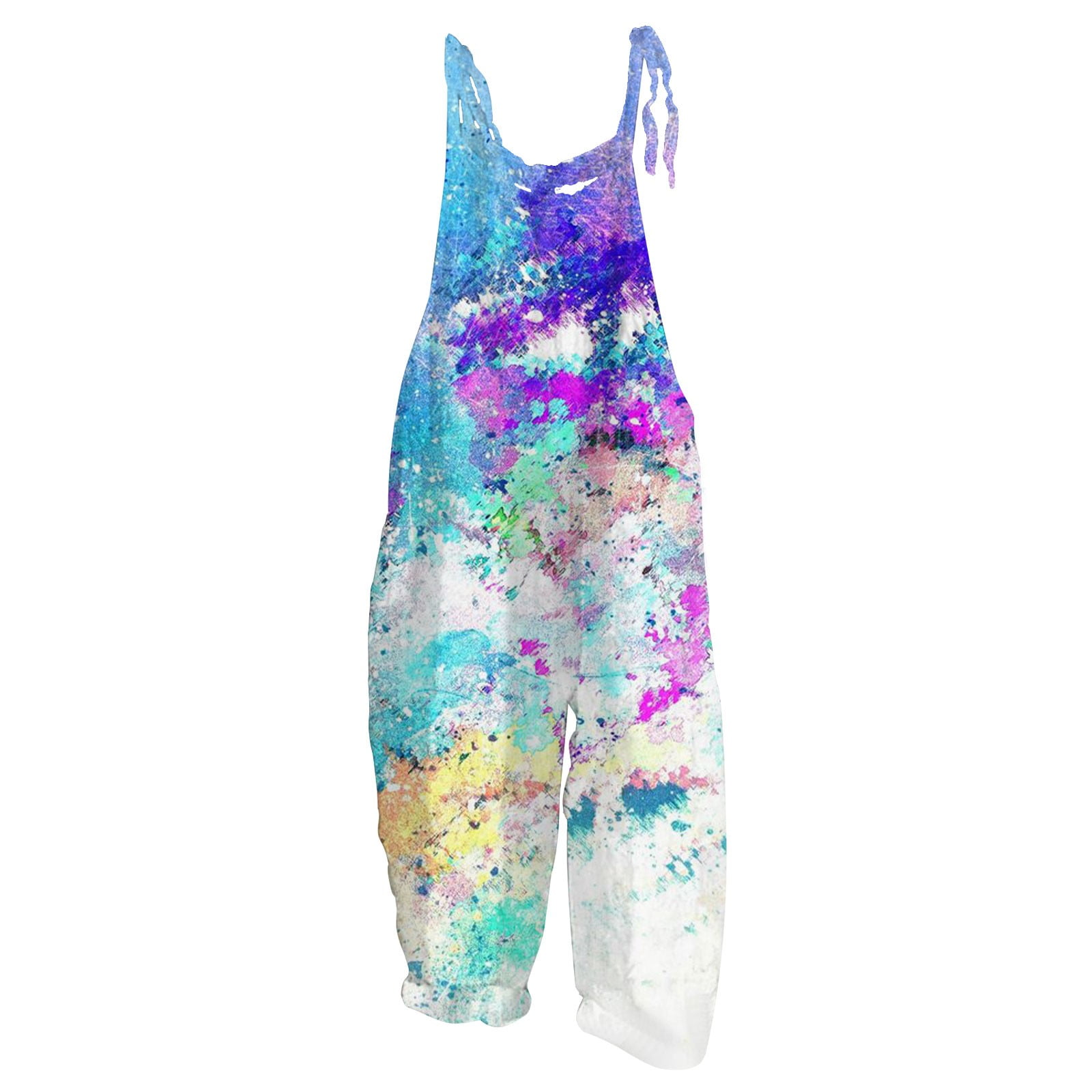 pwidon Jumpsuits for Women Dressy Plus Size Spaghetti Strap Romper Tie ...