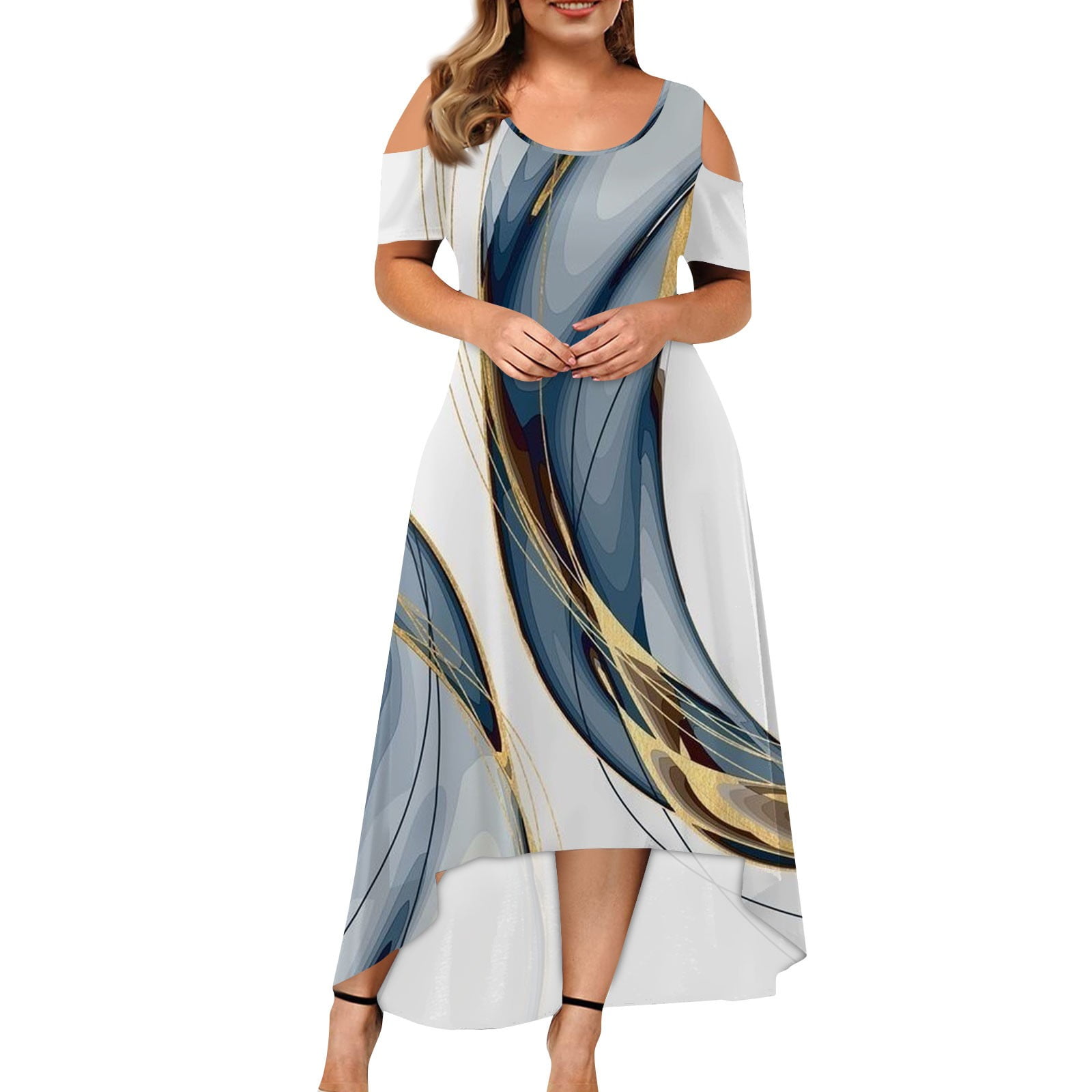Pwidon Plus Size Summer Maxi Dresses For Women 4x Trendy Floral Boho