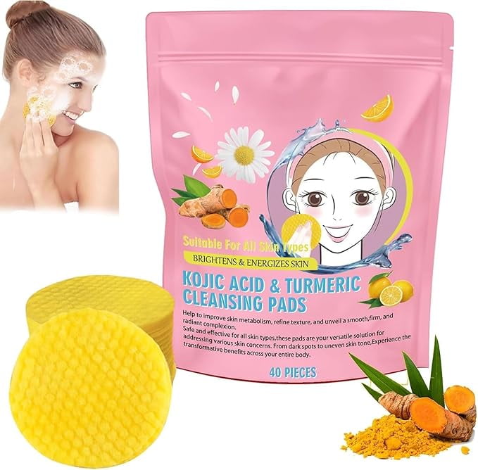 pwidon Turmeric Kojic Acid Cleansing Pads, Turmeric Cleansing Pads for ...