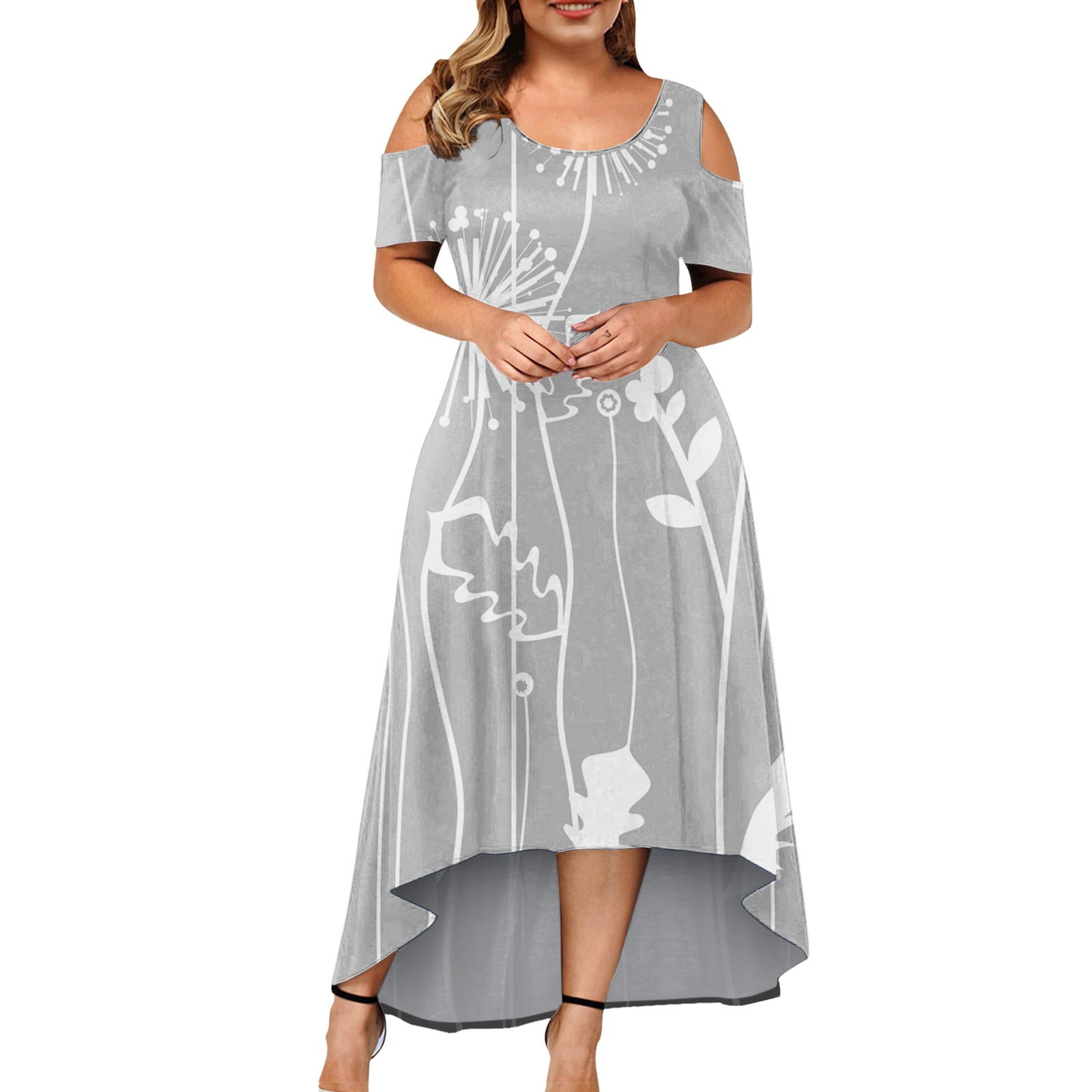 Pwidon Womens Plus Size Summer Sun Dresses 4x 5x Trendy Floral Boho