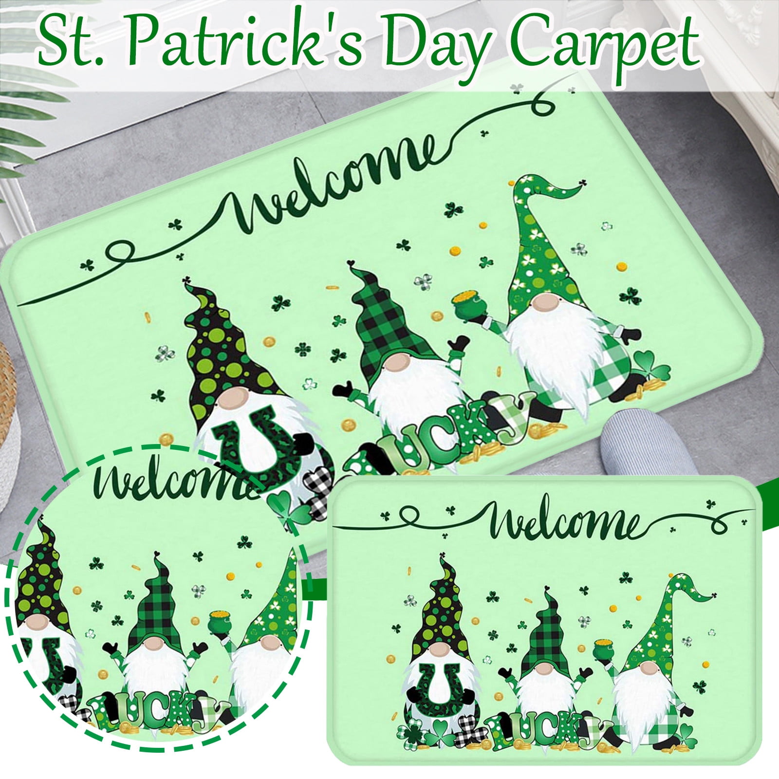 pxiakgy happy st. patrick's day indoor & outdoor door mat low profile ...