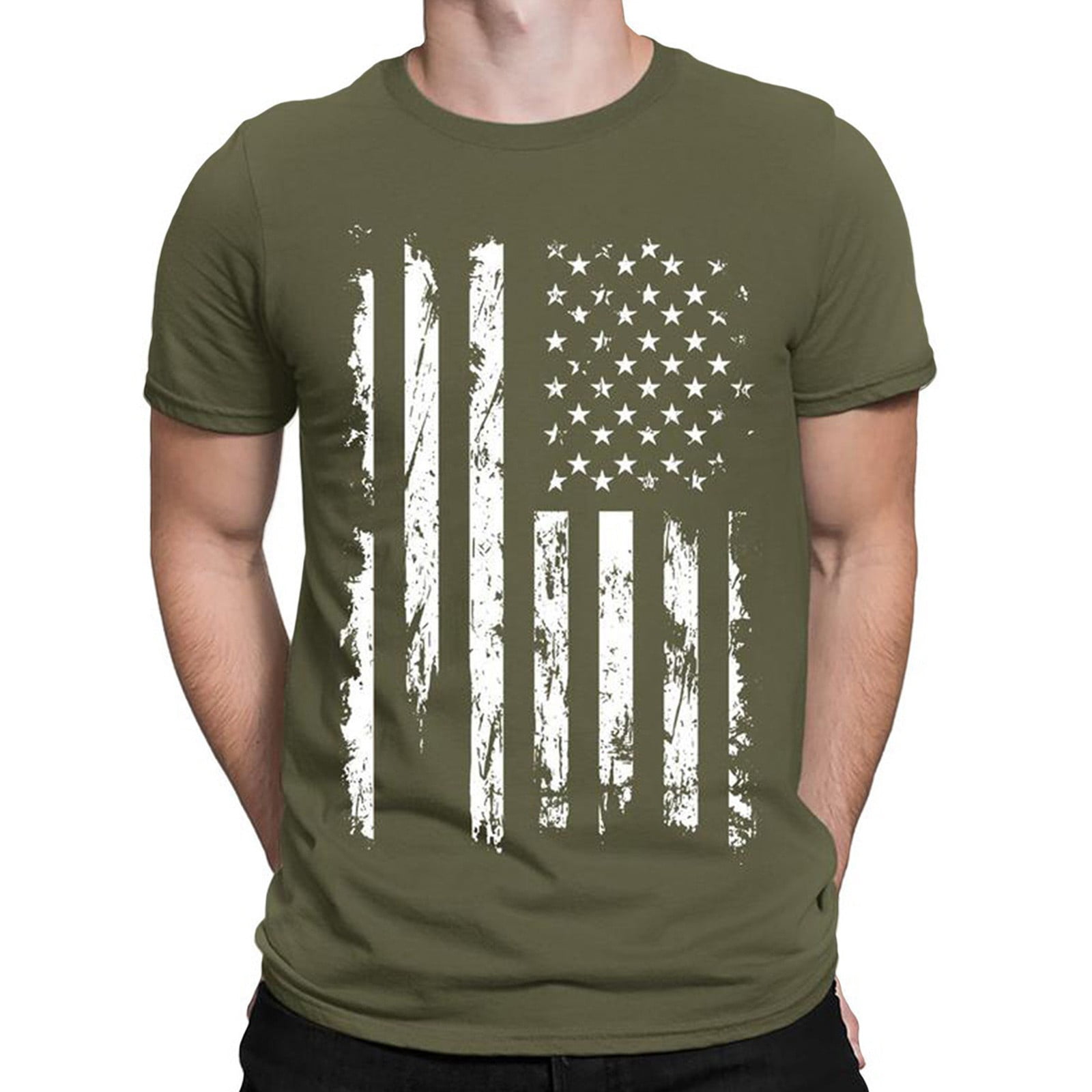 Pxiakgy Men's T-Shirt, Independence Day 3D Digital Print, Casual Basic ...