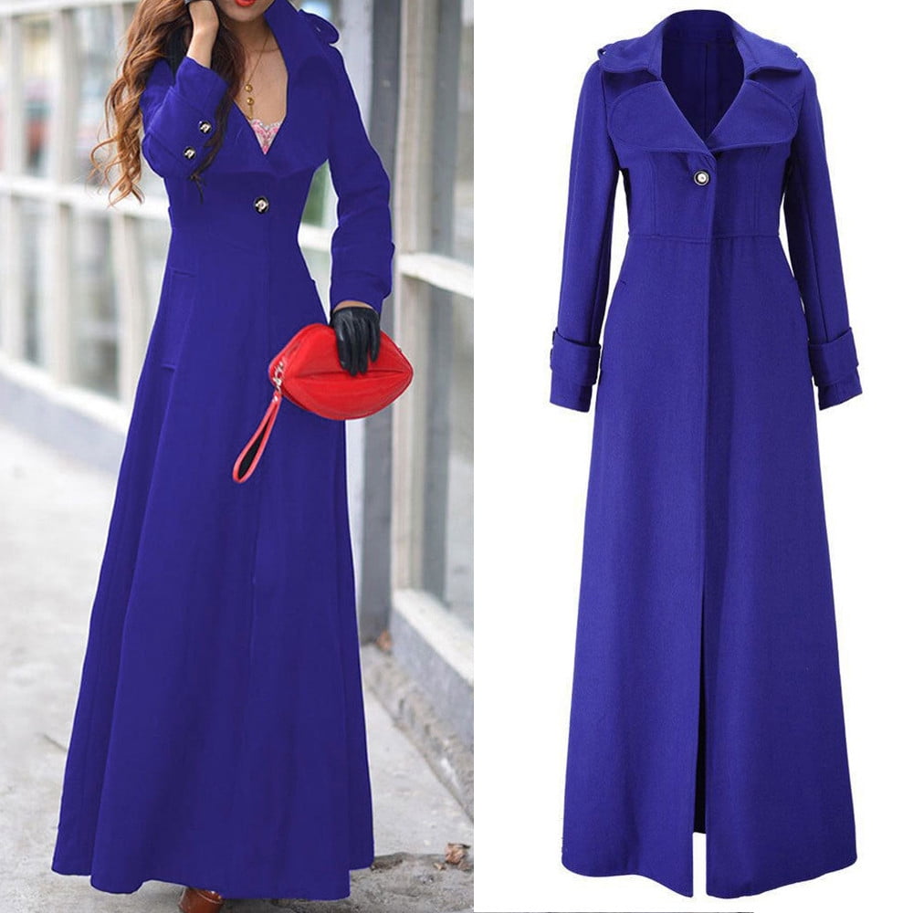 pxiakgy womens jacket long lapel outwear trench overcoat coat slim ...