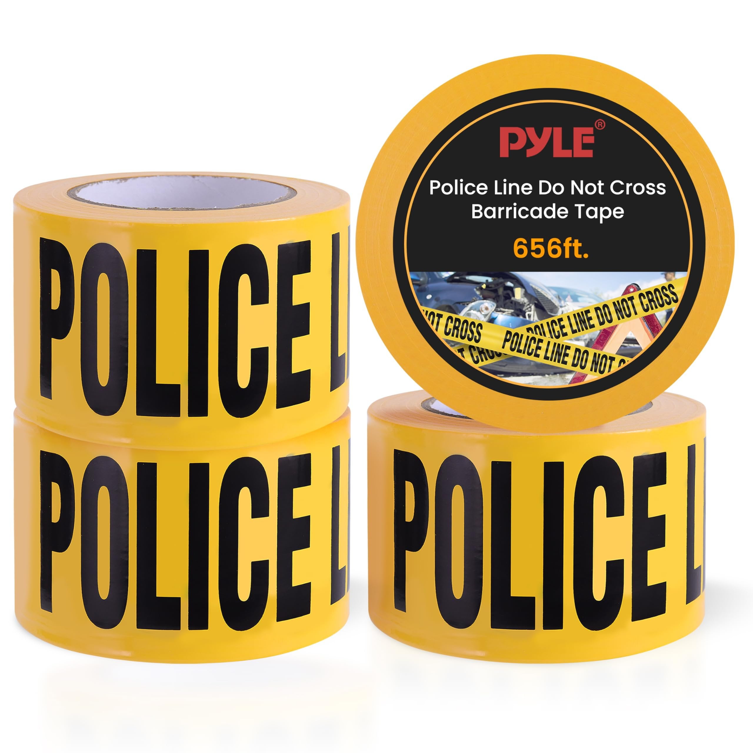 pyle 4 Pieces Safety Police Line Do Not Cross Barricade Tape Set - 656 ...