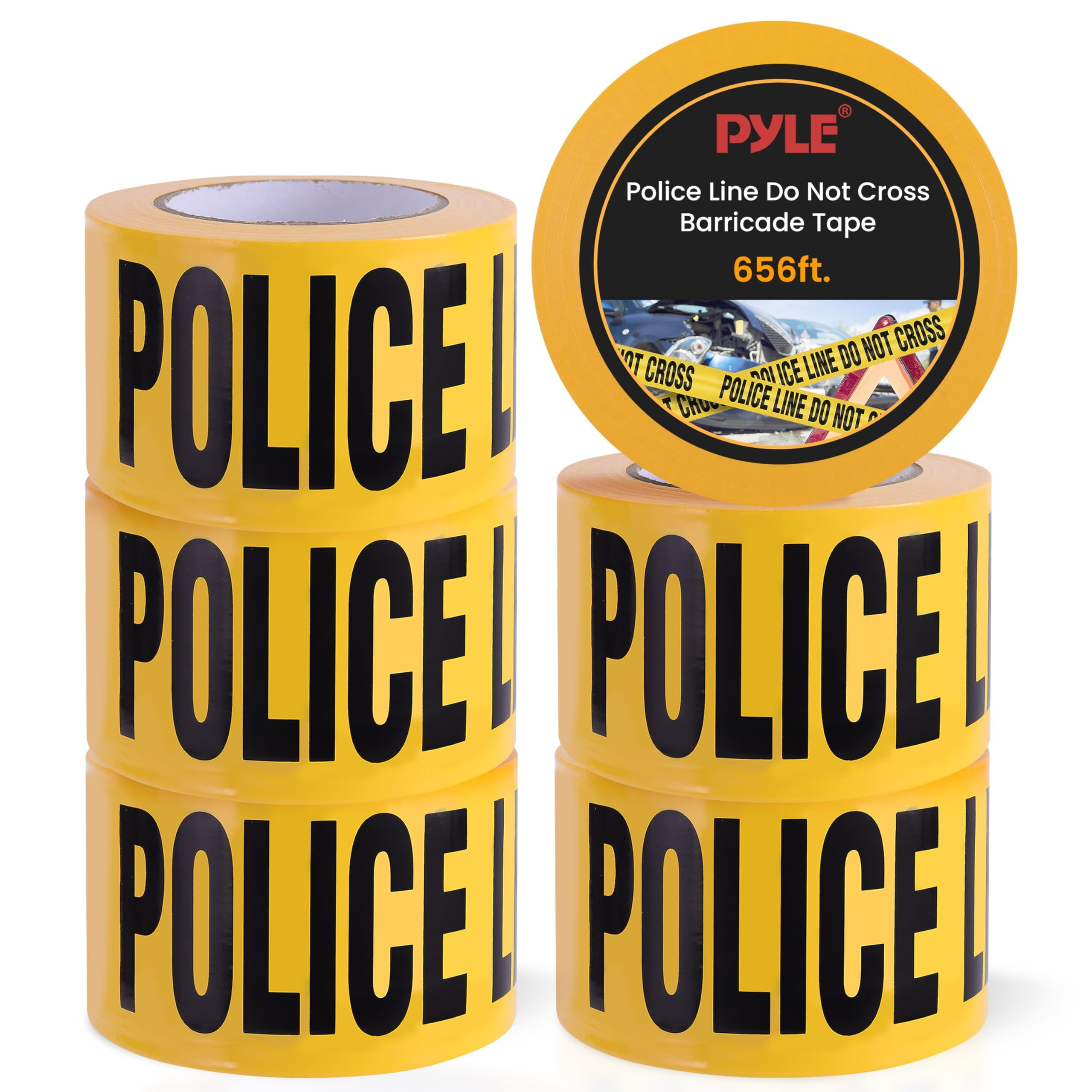 pyle 6 Pieces Safety Police Line Do Not Cross Barricade Tape Set - 656 ...