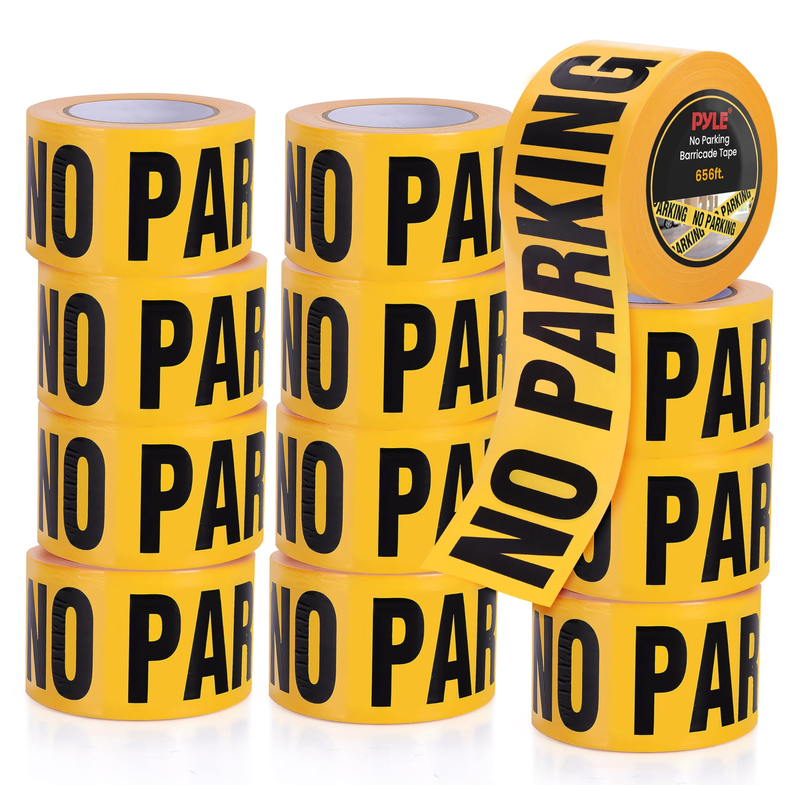 pyle "No Parking Caution Tape Yellow, 200 Meter Roll of Non-Adhesive ...