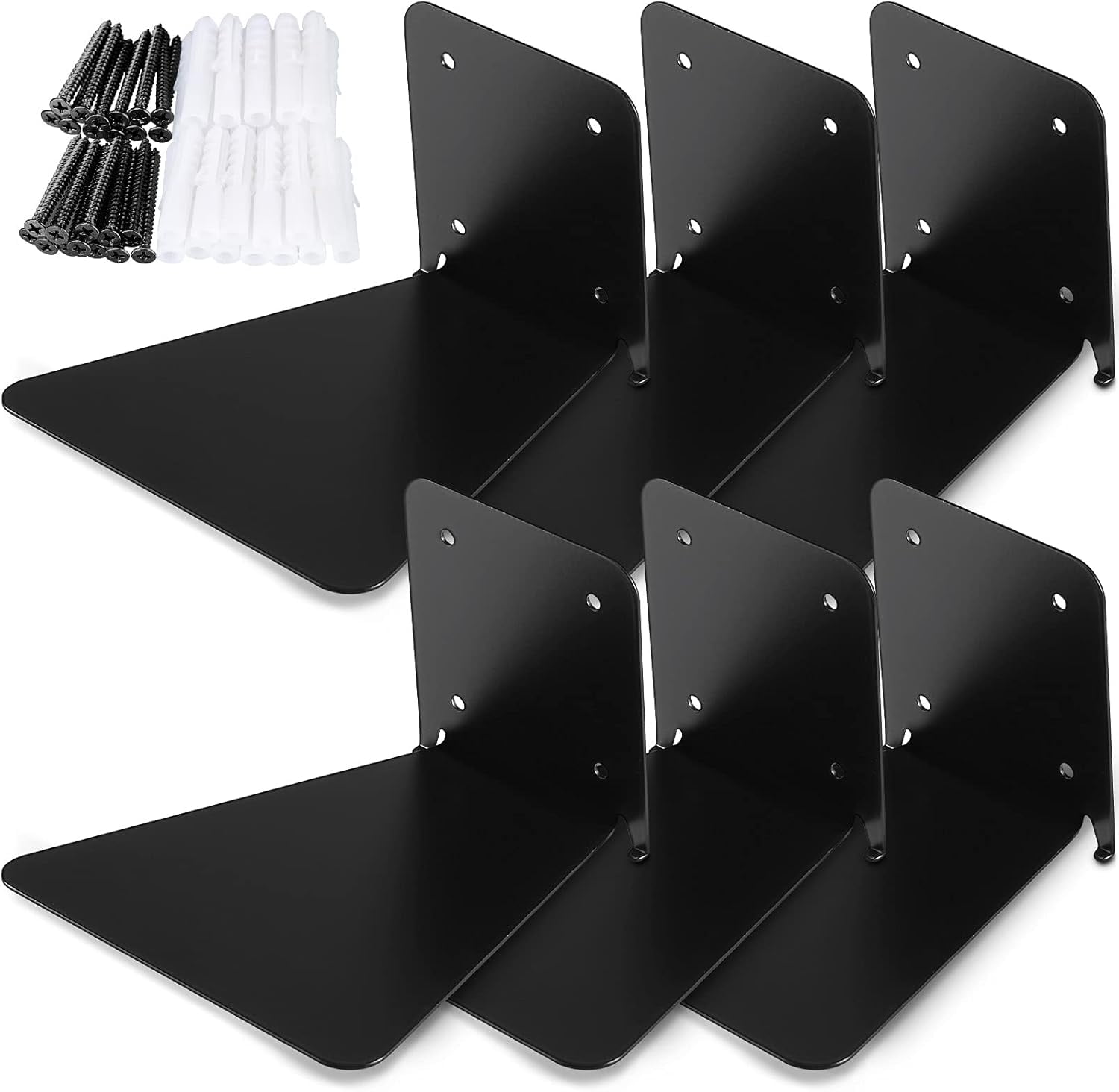 bsyrew 3 Pieces Invisible Floating Bookshelf Wall Mount Iron Floating ...