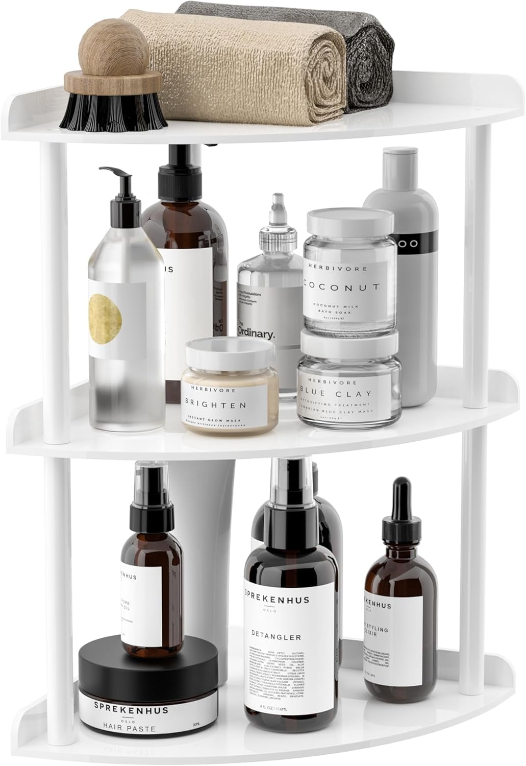 FDTBYHVYT 3 Tier Acrylic Corner Shelf Organizer Storage 9.5x9.5x15.7 ...