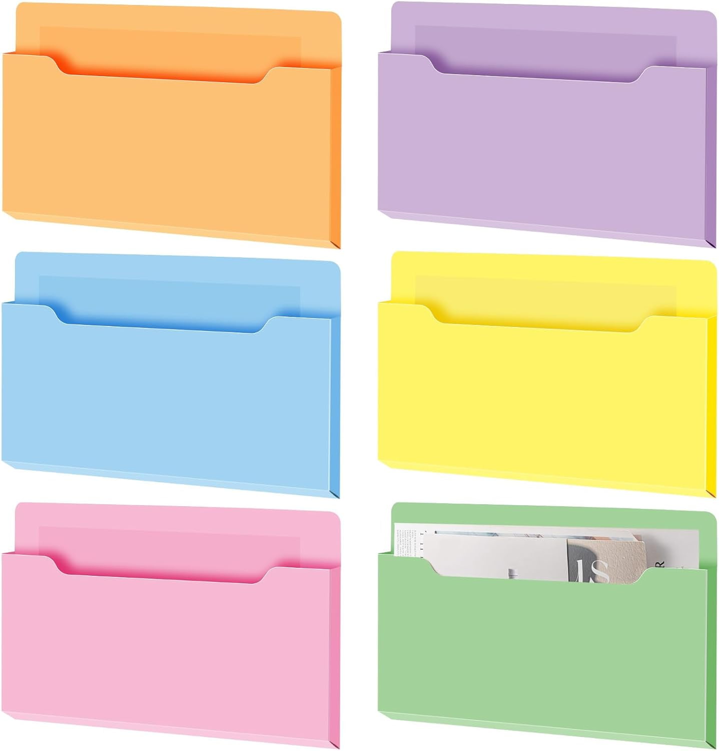 pzwtkfd 6 Pcs Magnetic Wall File Organizer Magnetic Wall File Holder ...