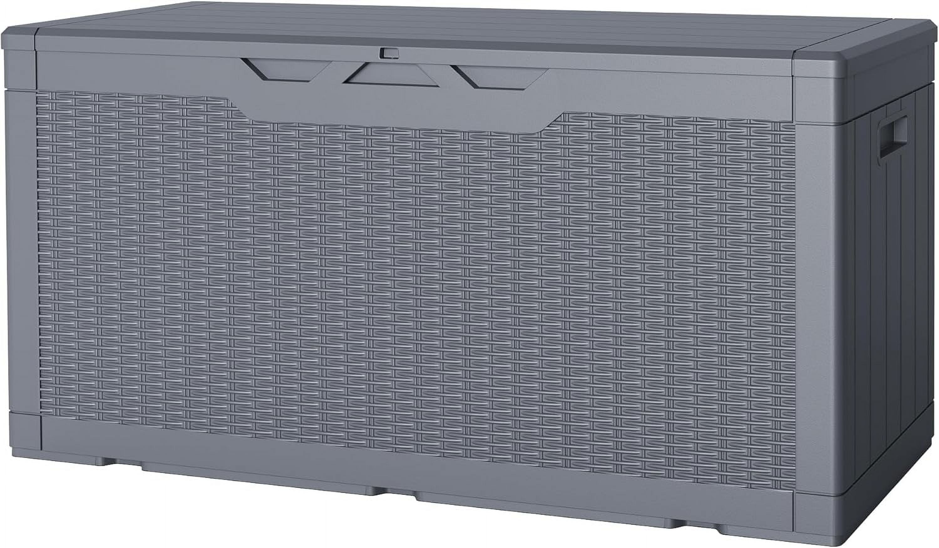 q 100 Gallon Resin Deck Box, Waterproof Outdoor Storage Box with ...
