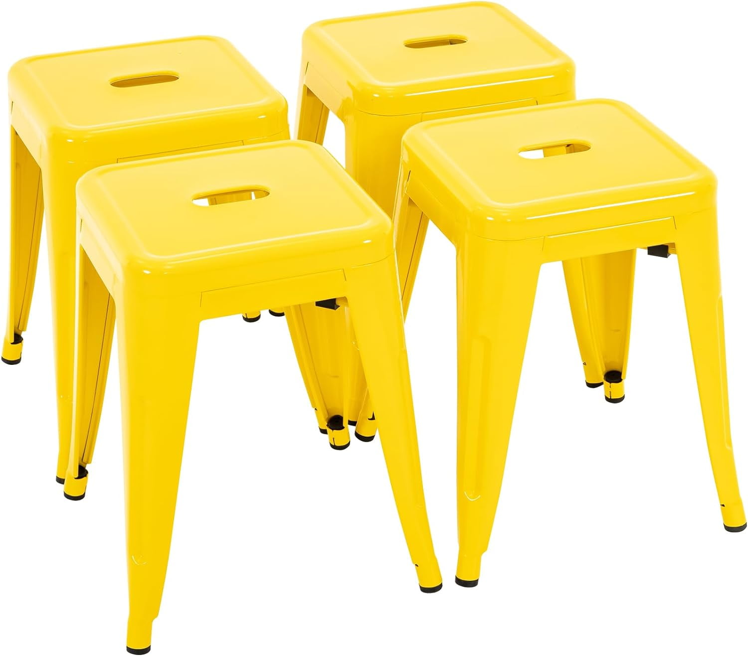 q 18 Inch Industrial Metal Stools Set of 4, Stackable Classroom Stools ...