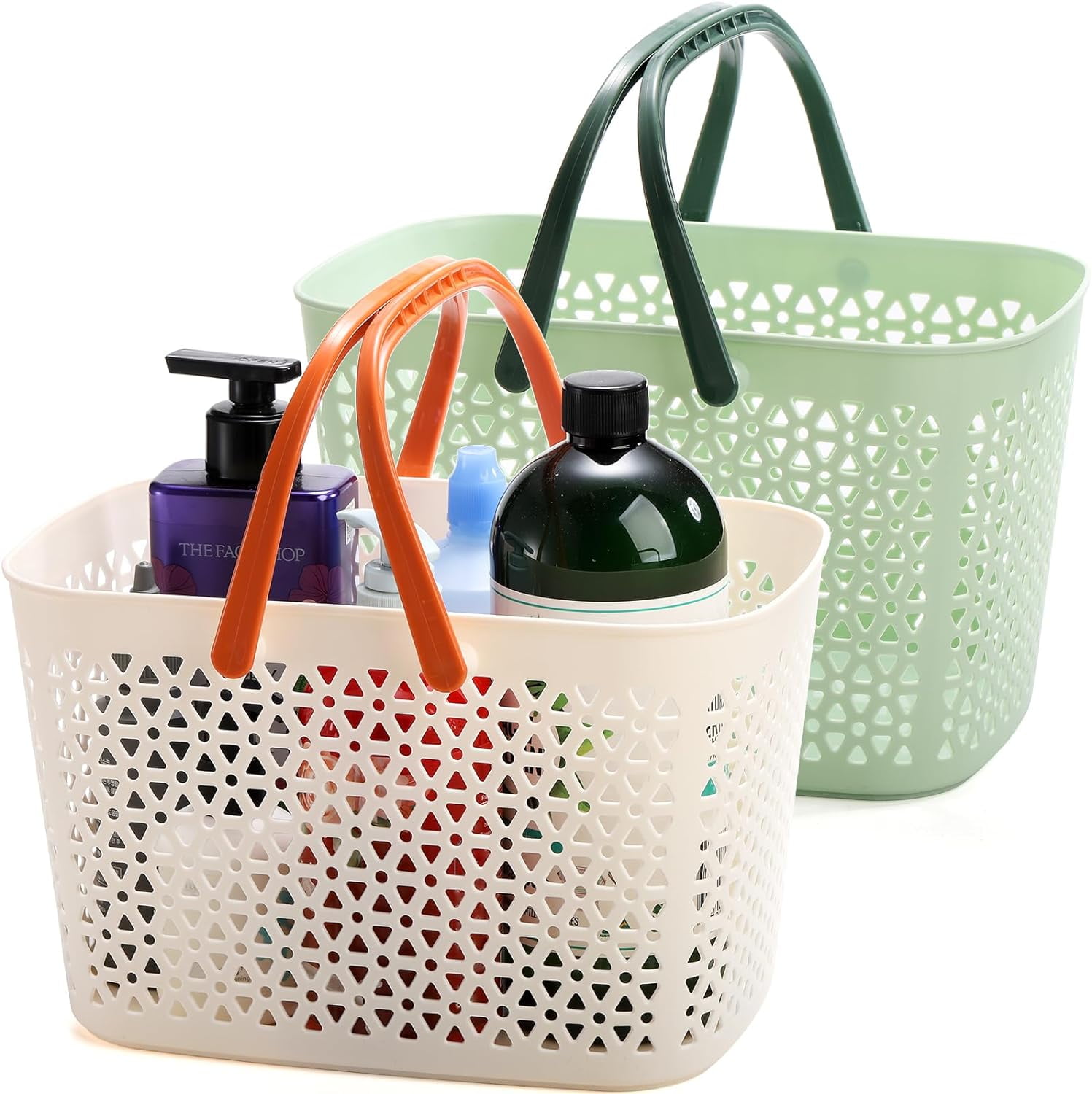 q 2 Pack Portable Shower Caddy Basket, Plastic Organizer Storage Tote ...