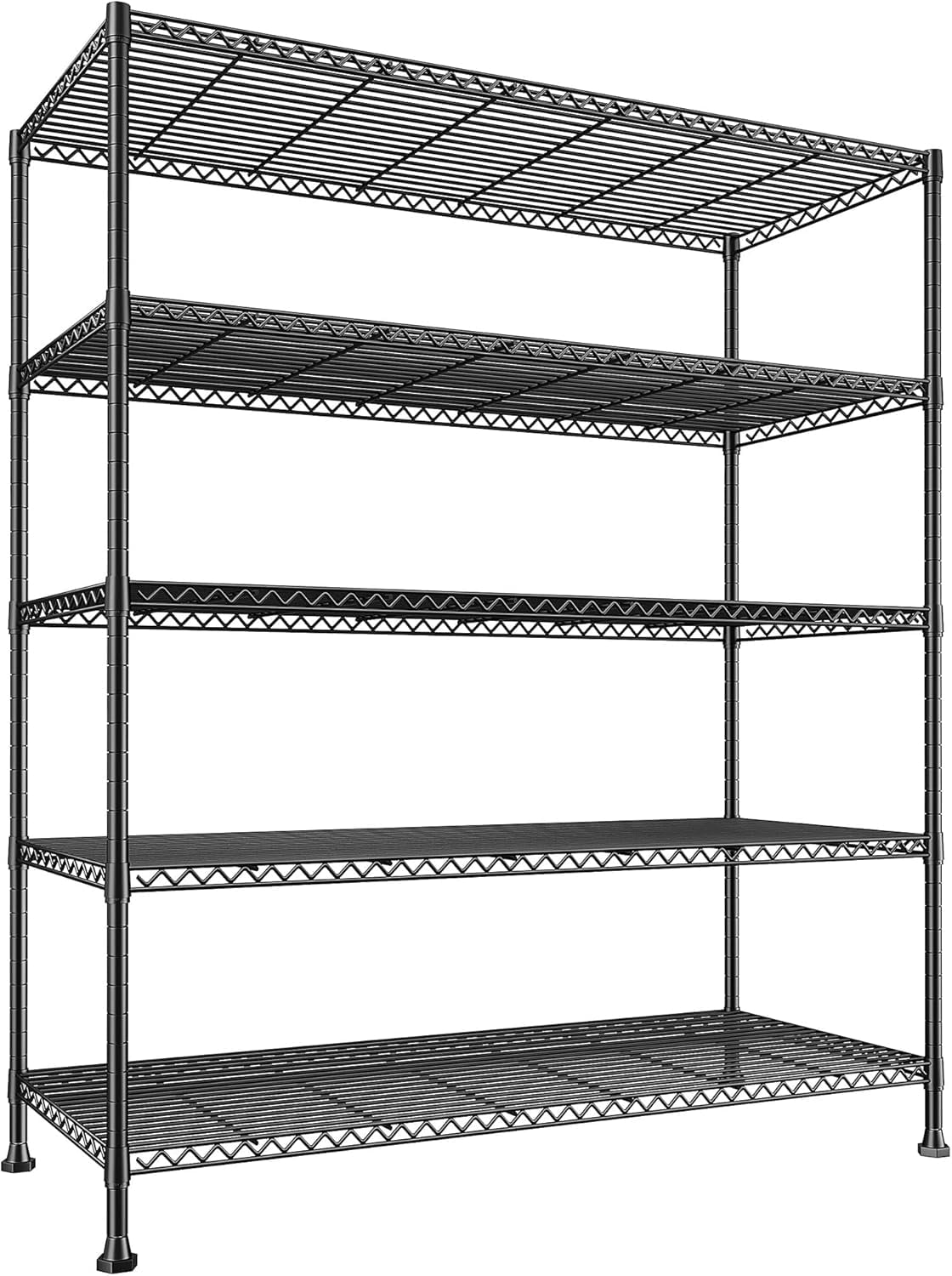 q 45.8''W Wire Shelving Unit, 5 Tier Storage Shelves Adjustable Metal ...