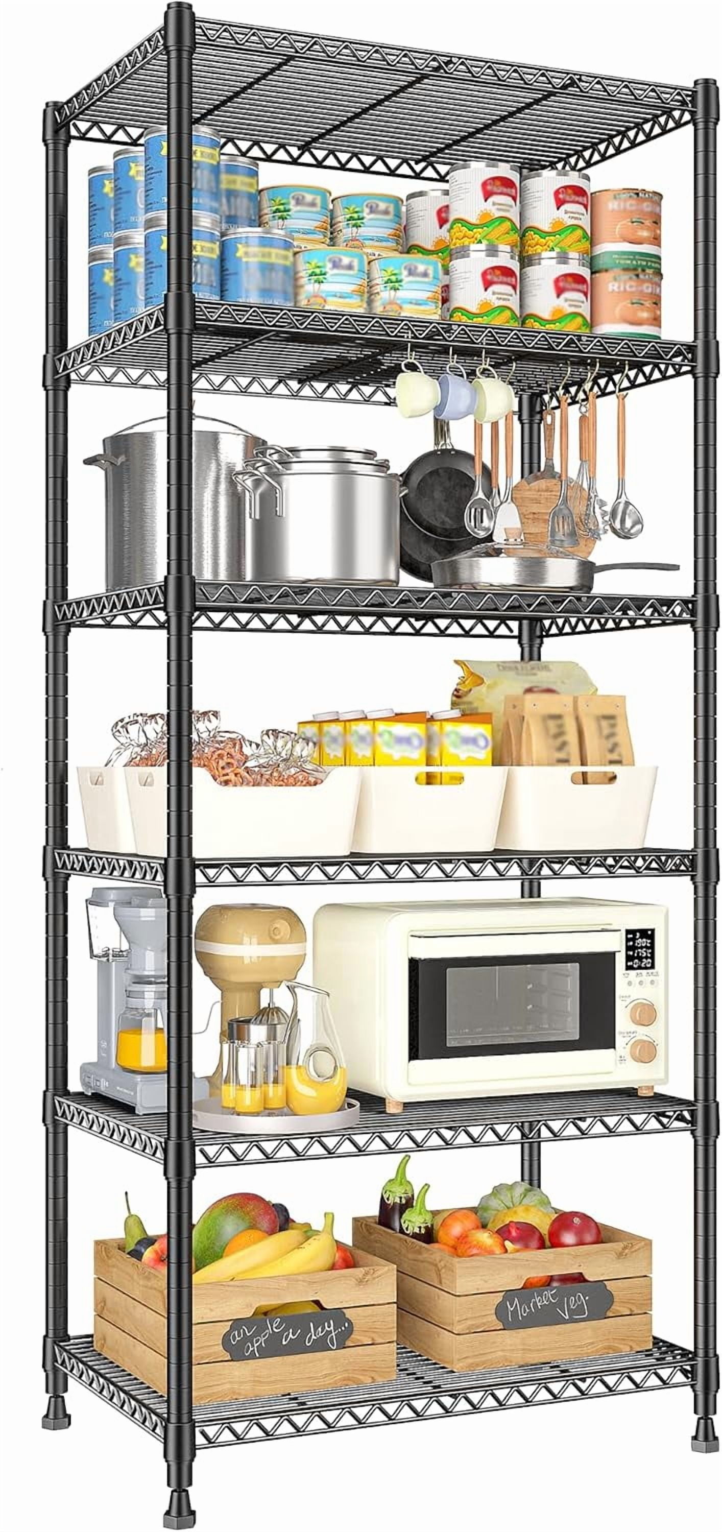 q 72’’H Wire Shelving, 6 Tier Metal Shelving Units and Storage Shelves ...