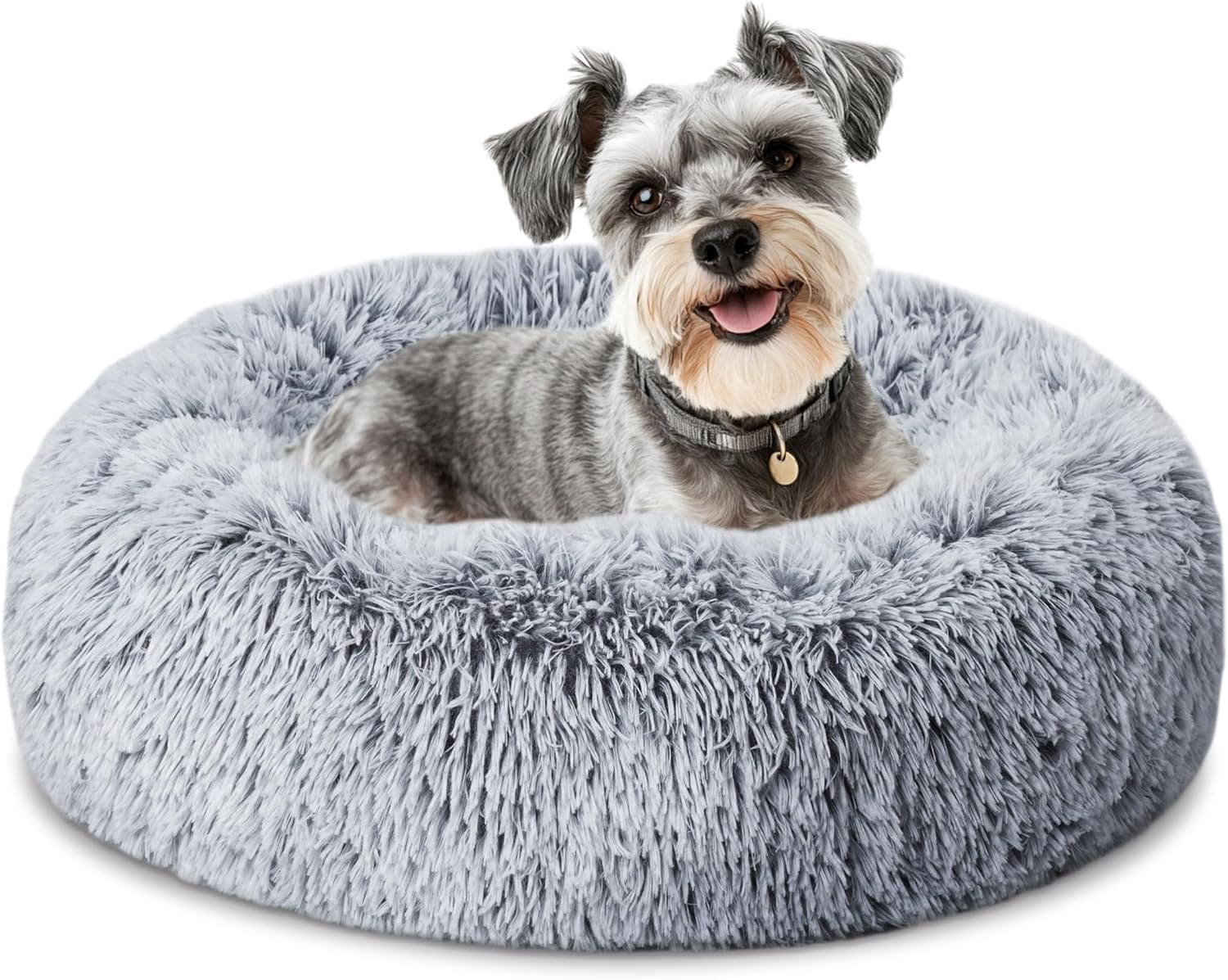 q Calming Dog & Cat Bed - Donut Washable Warming Soft Round 23 inch Dog ...