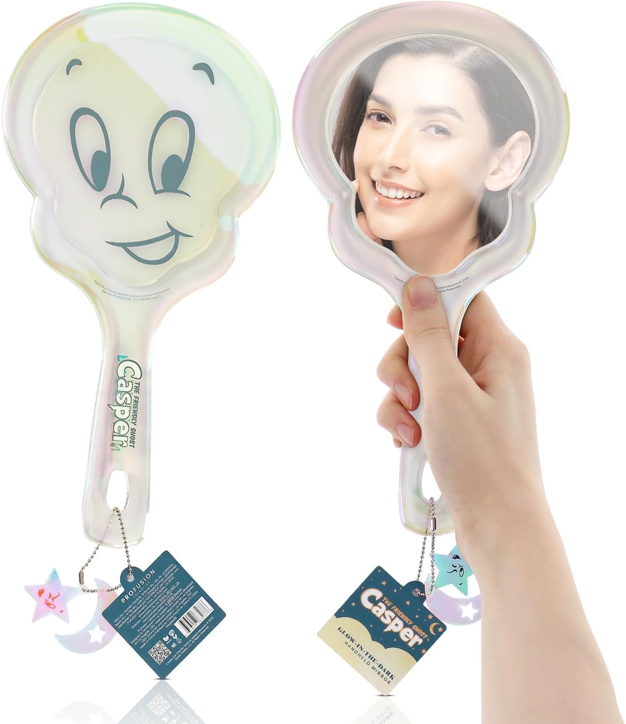 q Casper Hand-Held Makeup Mirror Lightweight Design, Adorable for ...