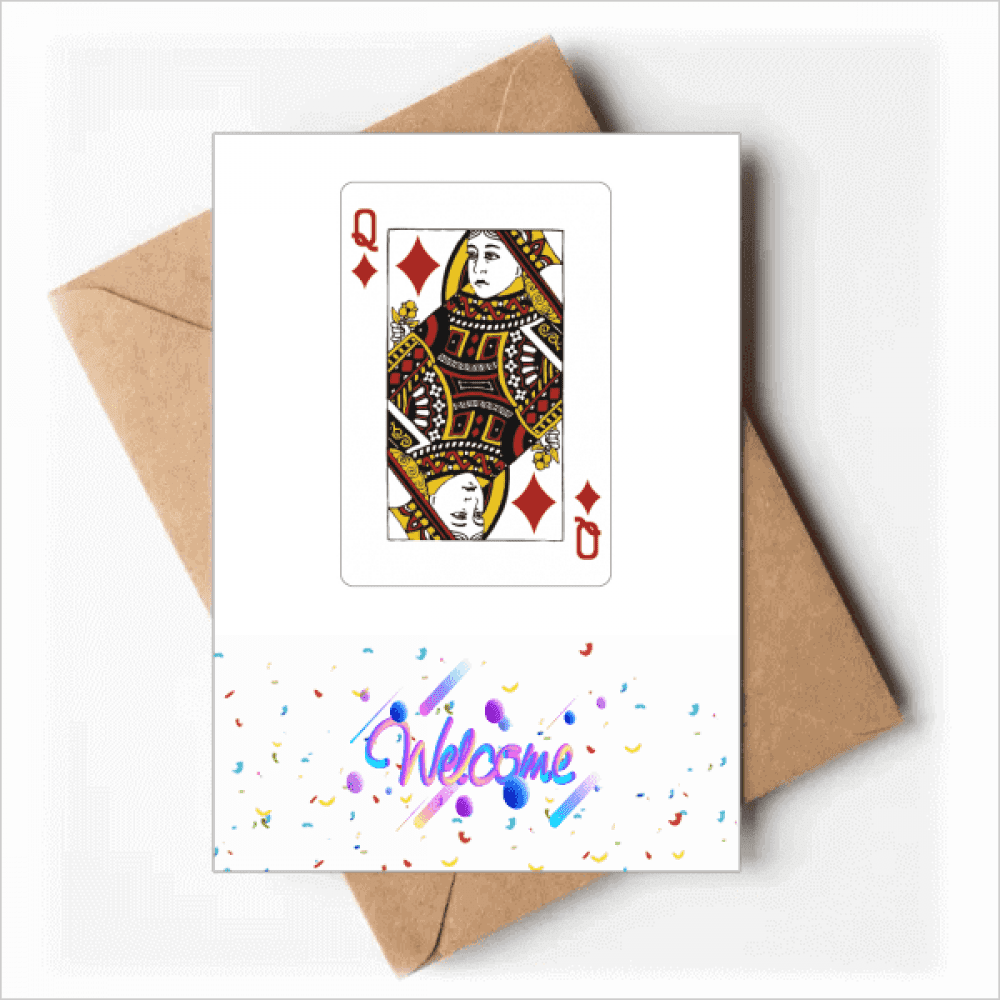 q playing cards pattern Welcome Back Greeting Cards Envelopes Blank ...