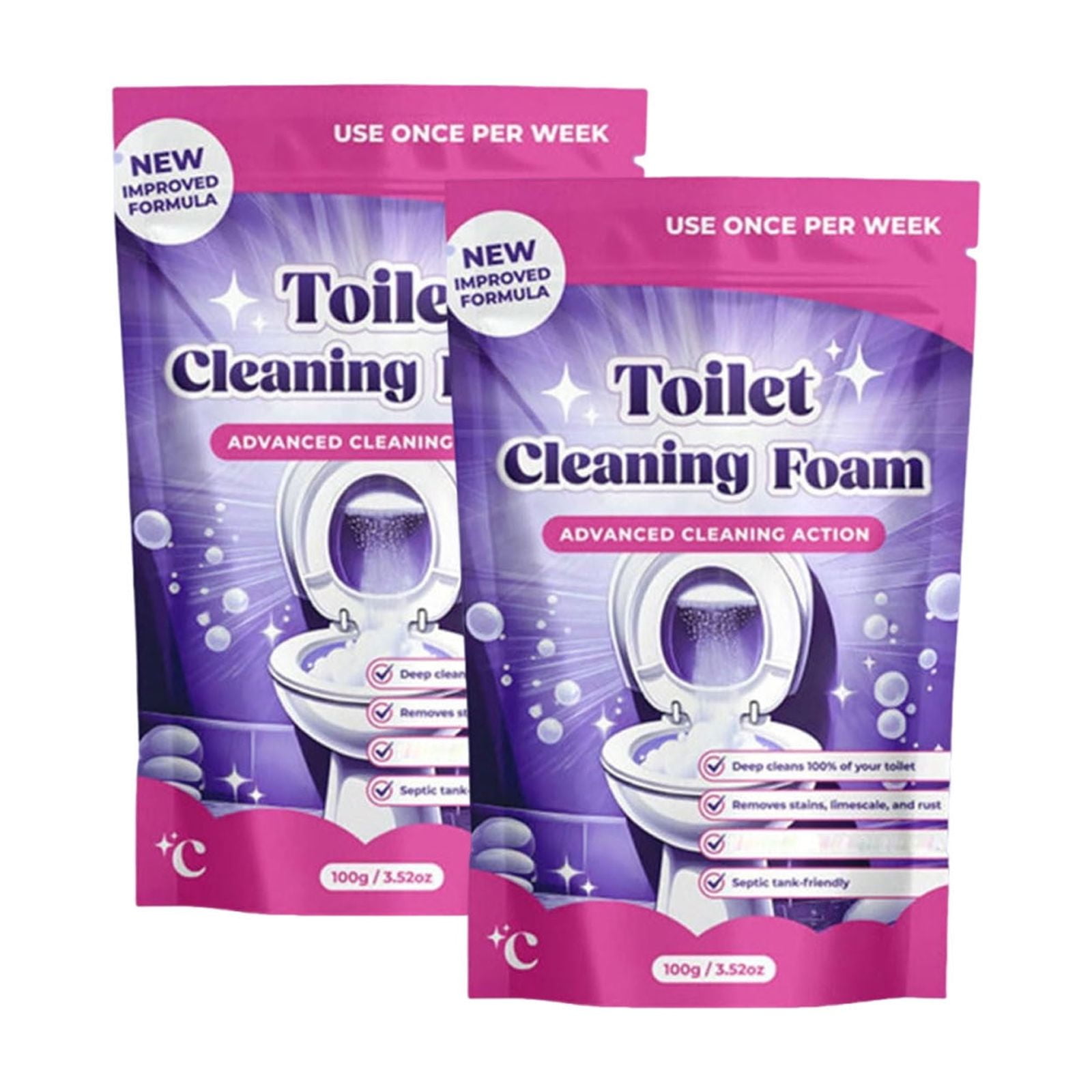 qILAKOG 100g Toilet Cleaner, Anti-Touch Scale Remover Powder, with a ...