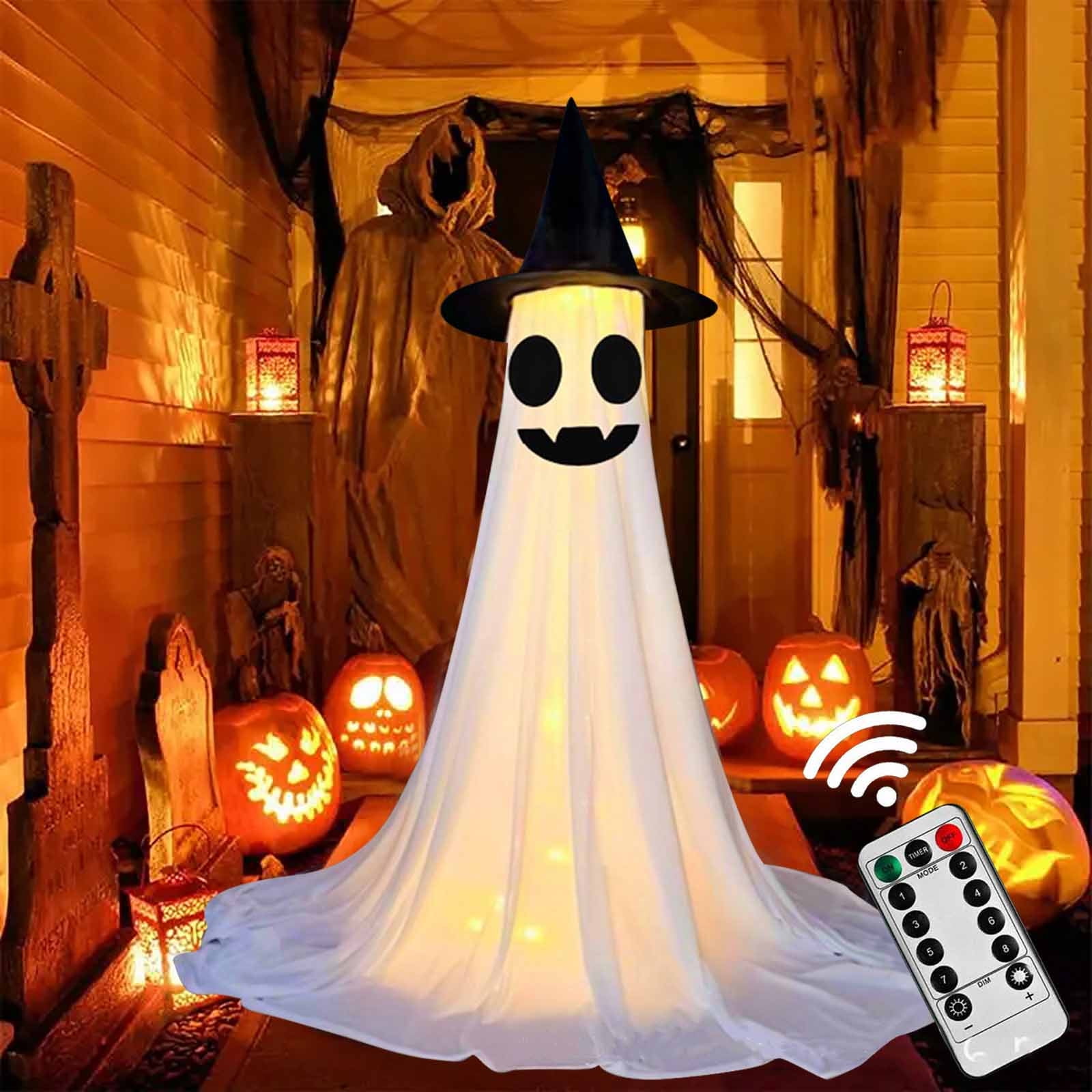 qILAKOG 82.7 Inch Halloween Ghost Outdoor Decorations , Standing Light ...