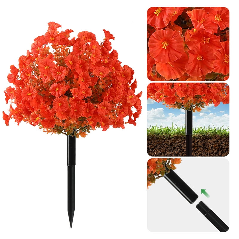 qILAKOG Artificial Cedar Topiary Ball Trees Ground Spike Faux Shrubs ...
