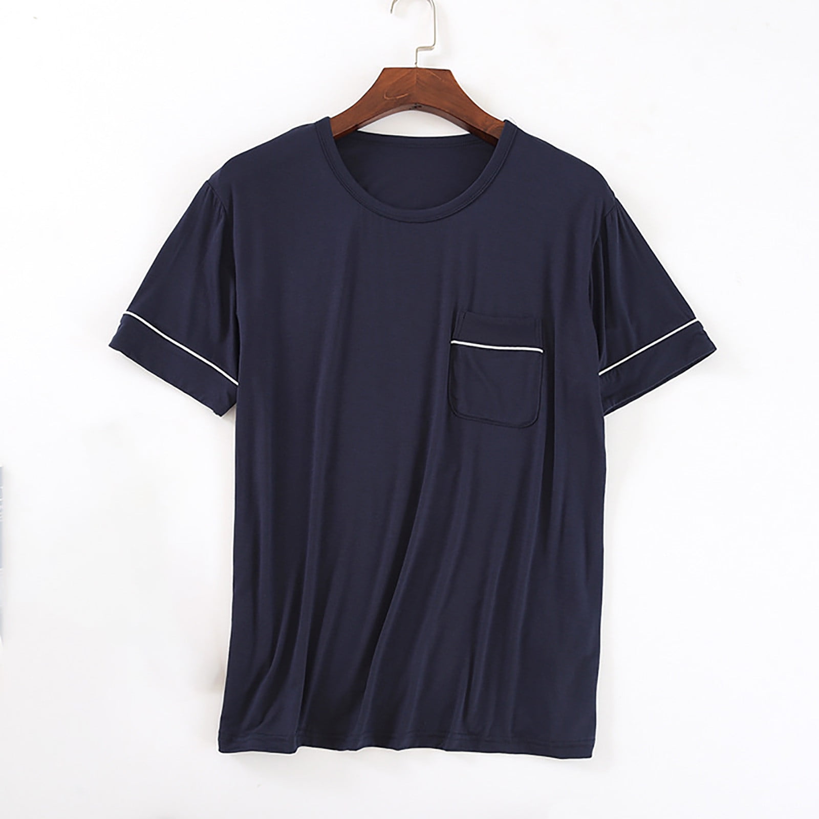 qILAKOG Men Sleep and Lounge Pajamas Tops Long Sleeve Crewneck ...