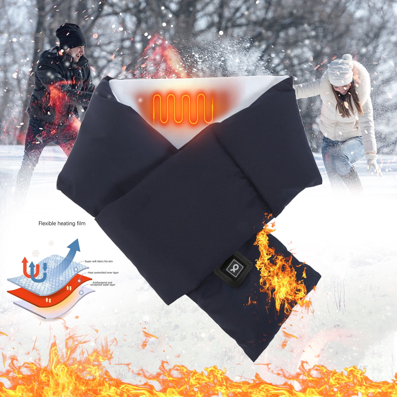 qILAKOG Neck Warmer Heated Scarf For Men and Women, Men and Women ...