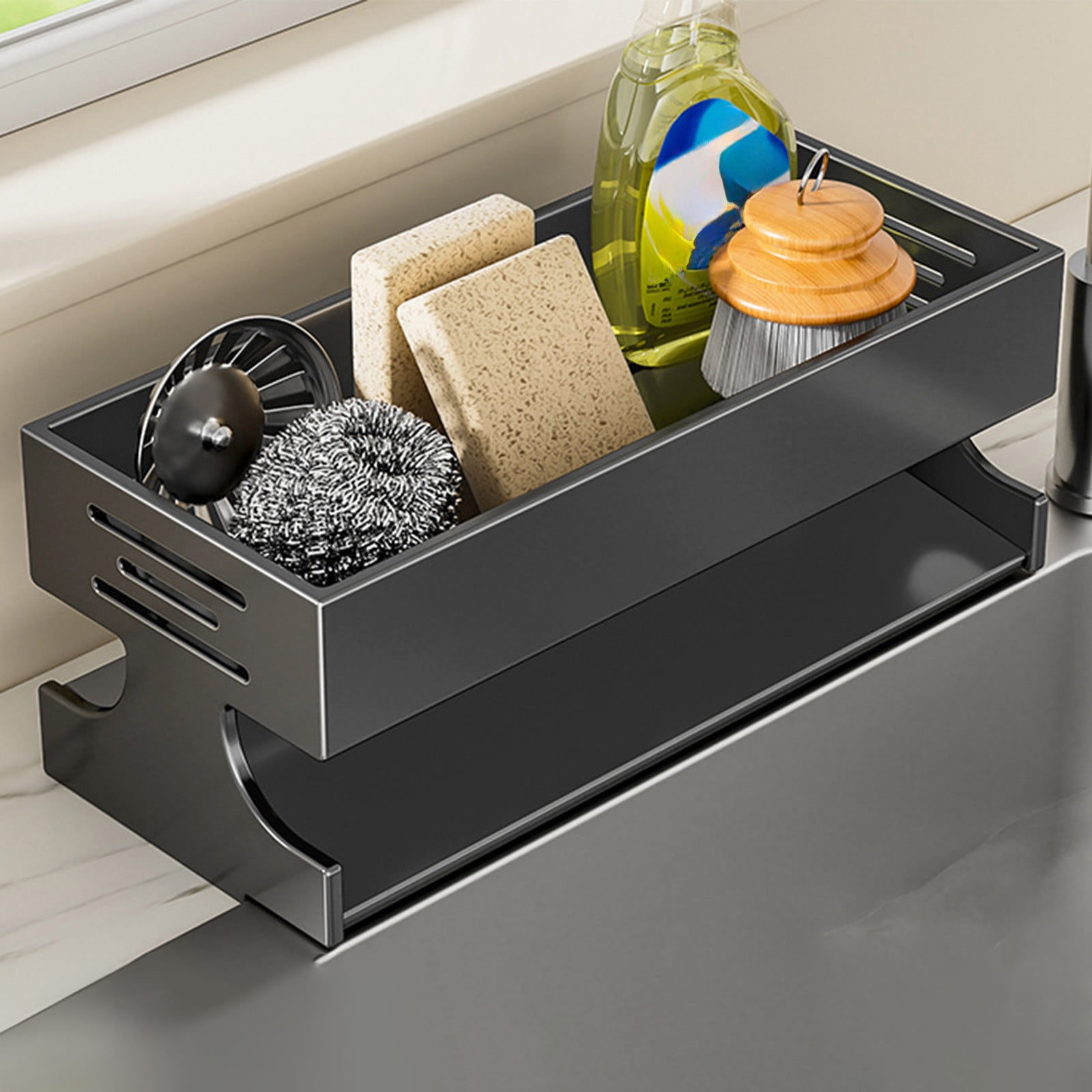 qILAKOG Stainless Steel Draining Racks, Kitchen Sink Storage Racks ...