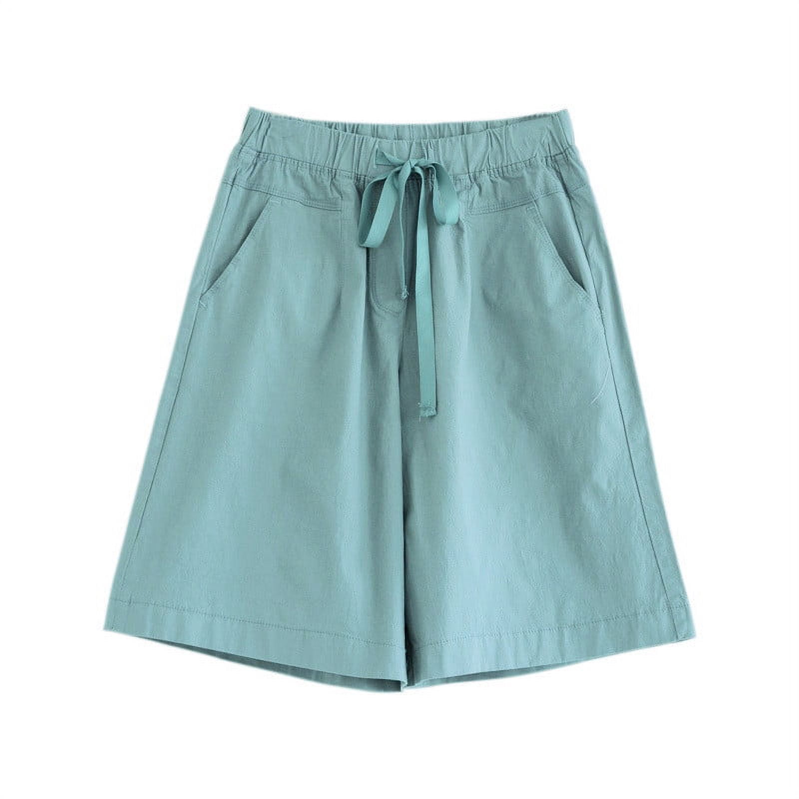 qILAKOG Womens Casual Shorts Comfy Elastic Waist Drawstring Pocket ...
