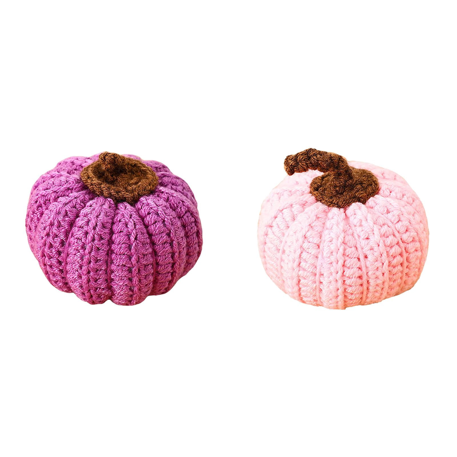 qadh 1/2/3/4/5/6 Pcs Knit Pumpkin Decor 3.15" Artificial Fall Pumpkins ...