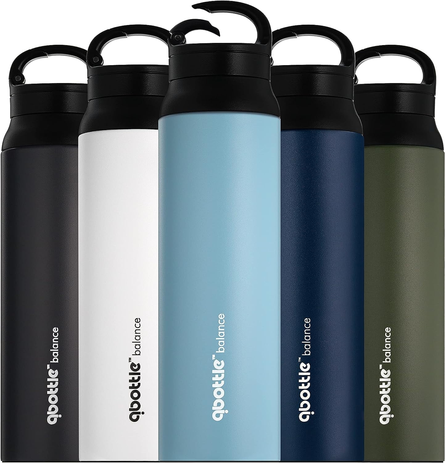 qbottle Insulated Water Bottles with Carabiner Lid – Stainless Steel ...