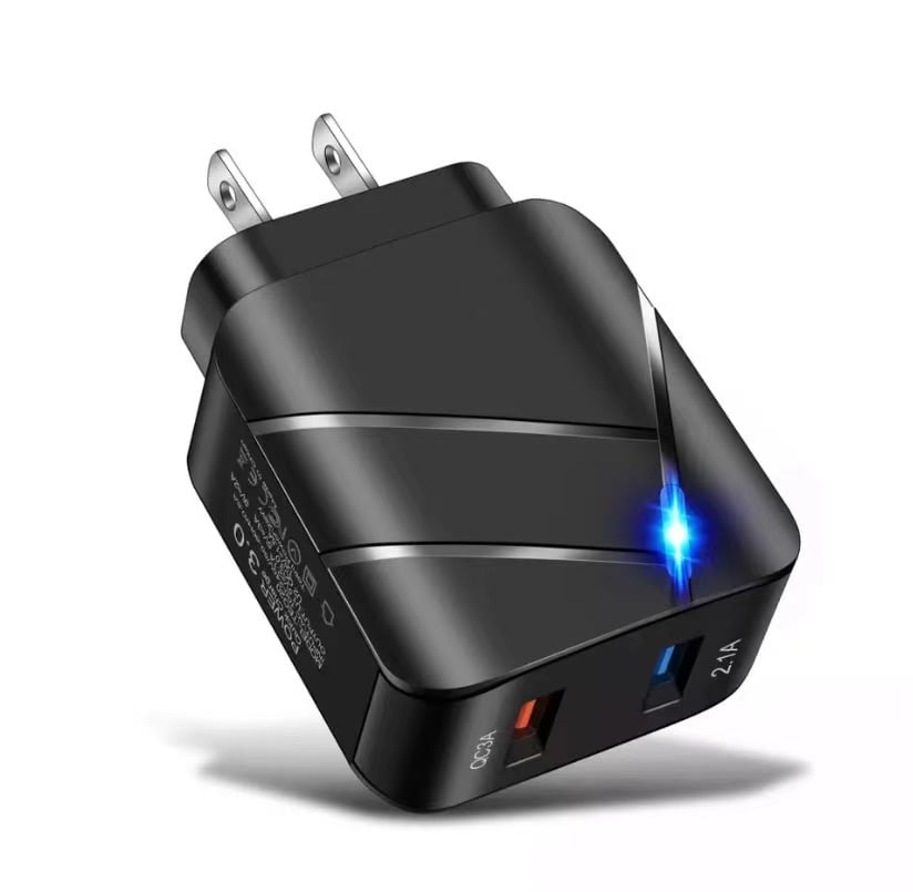 qc3.0 charger fast charging head dual-port mobile phone charger with ...